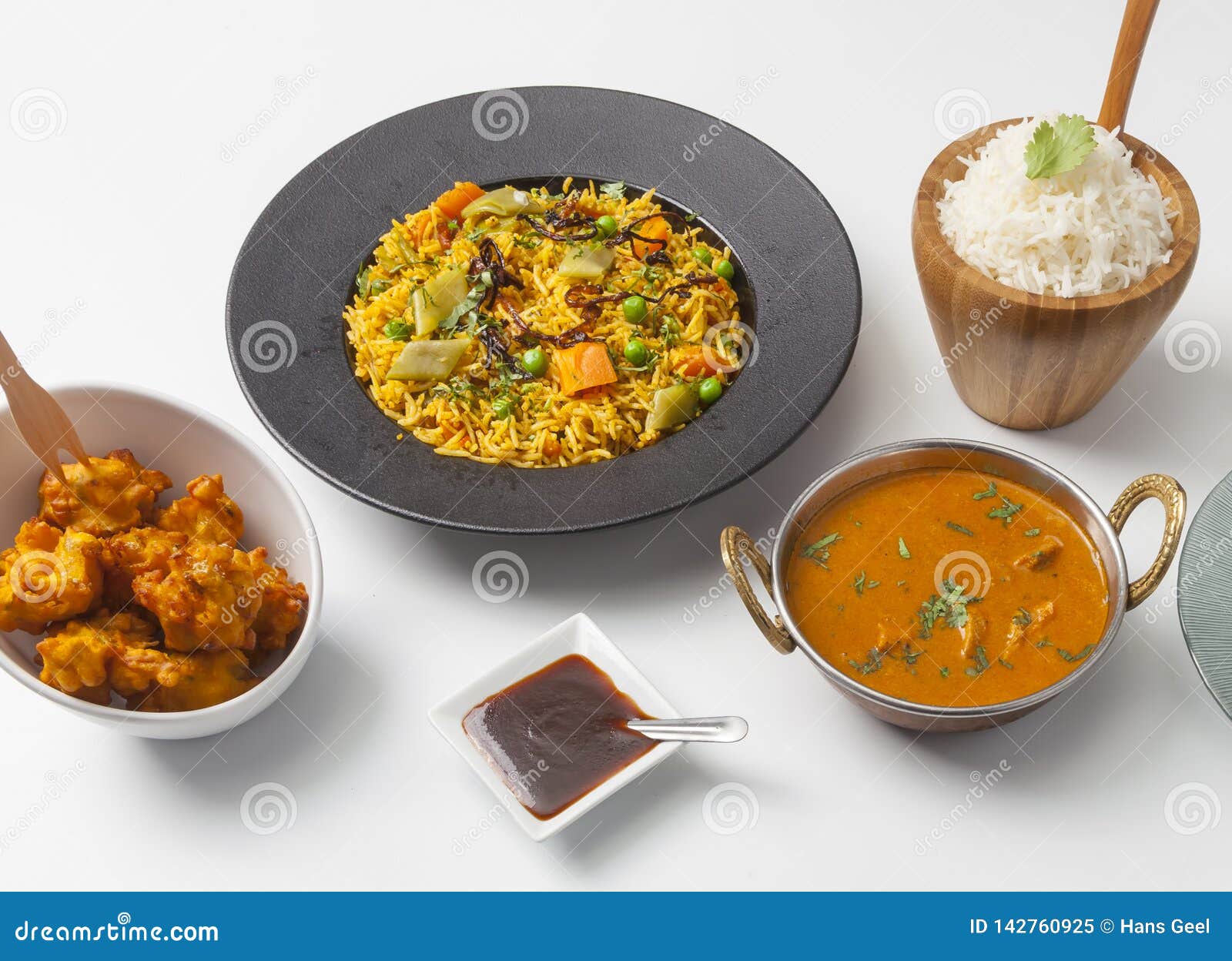 Indian food selection stock image. Image of paneer, chicken - 142760925