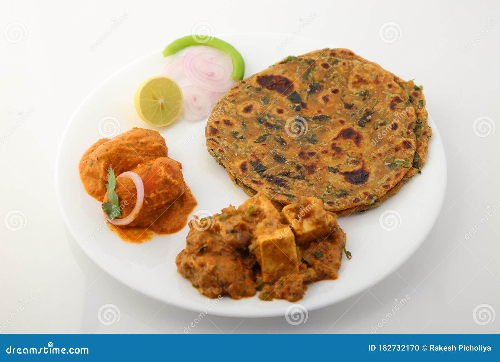 Indian Food or Indian Thali Stock Photo - Image of masala, bread: 182732170