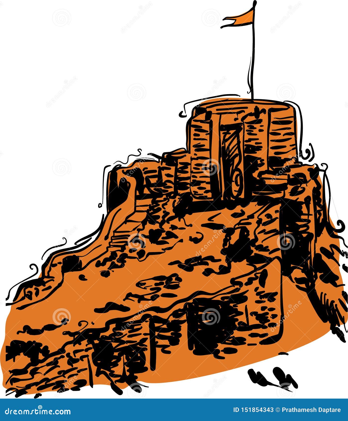 Red Fort Vector Illustration For Designs | CartoonDealer.com #151866332