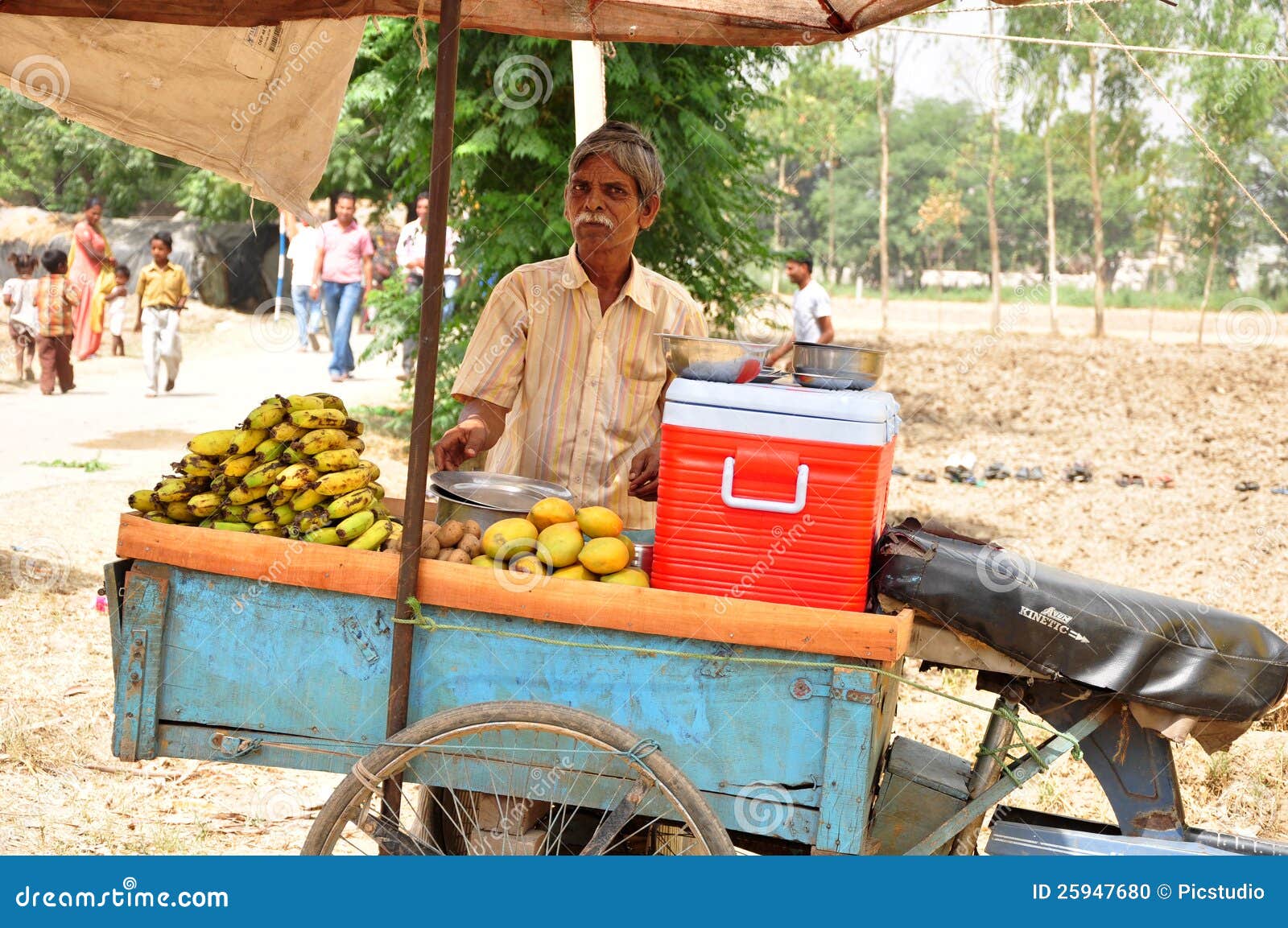 Indian fruit vendor editorial image. Image of rural, sunny - 25947680