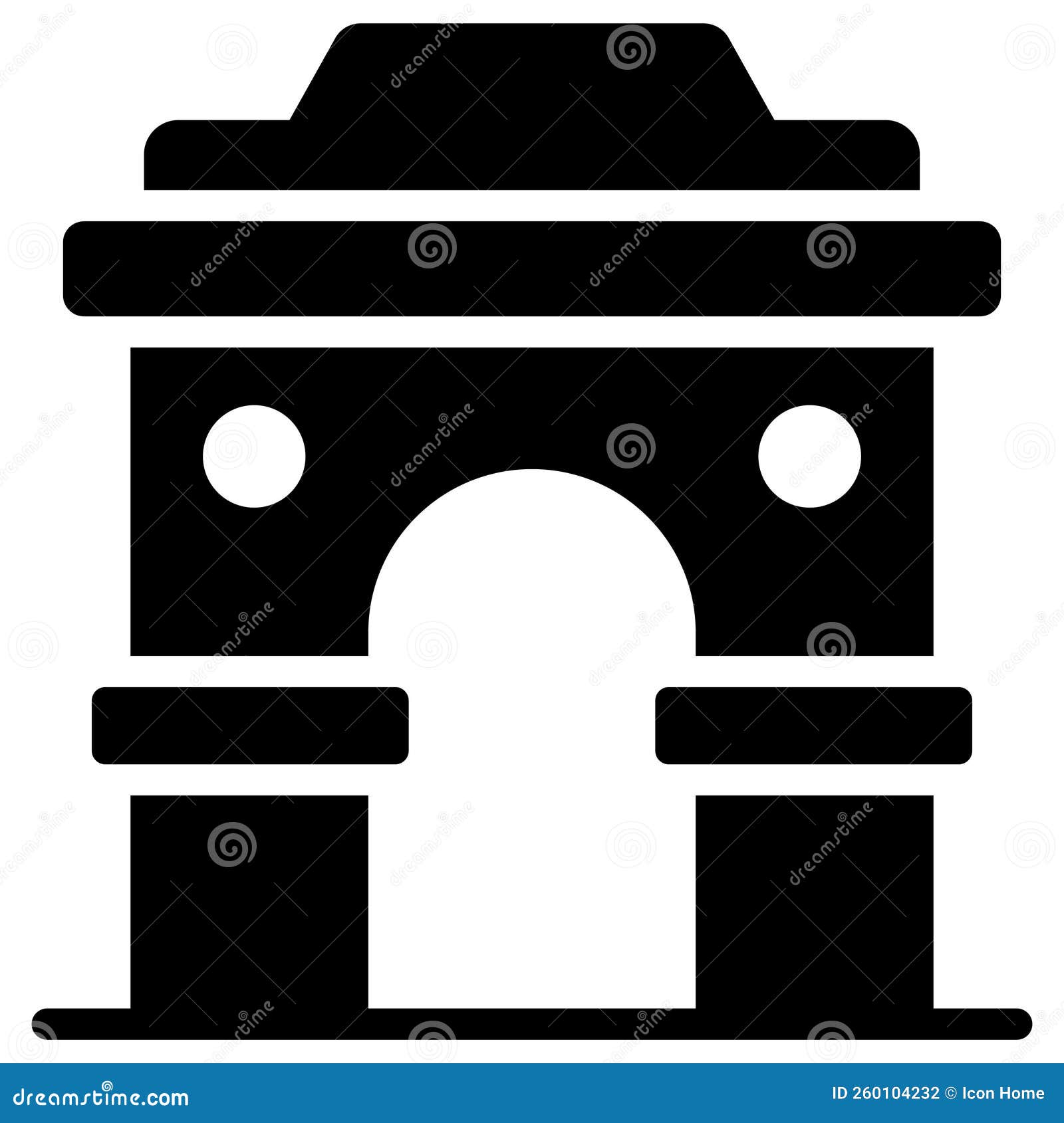 Indian Gate Straight View Vector Illustrations Isolated In White ...
