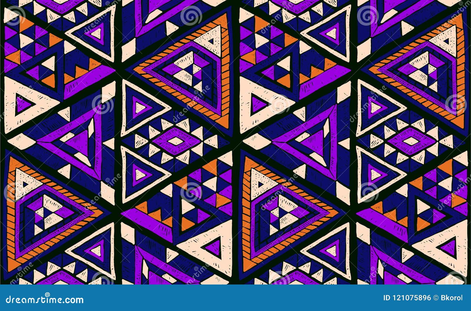 Geometric Folklore Ornament Tribal Ethnic Vector Texture Seamless