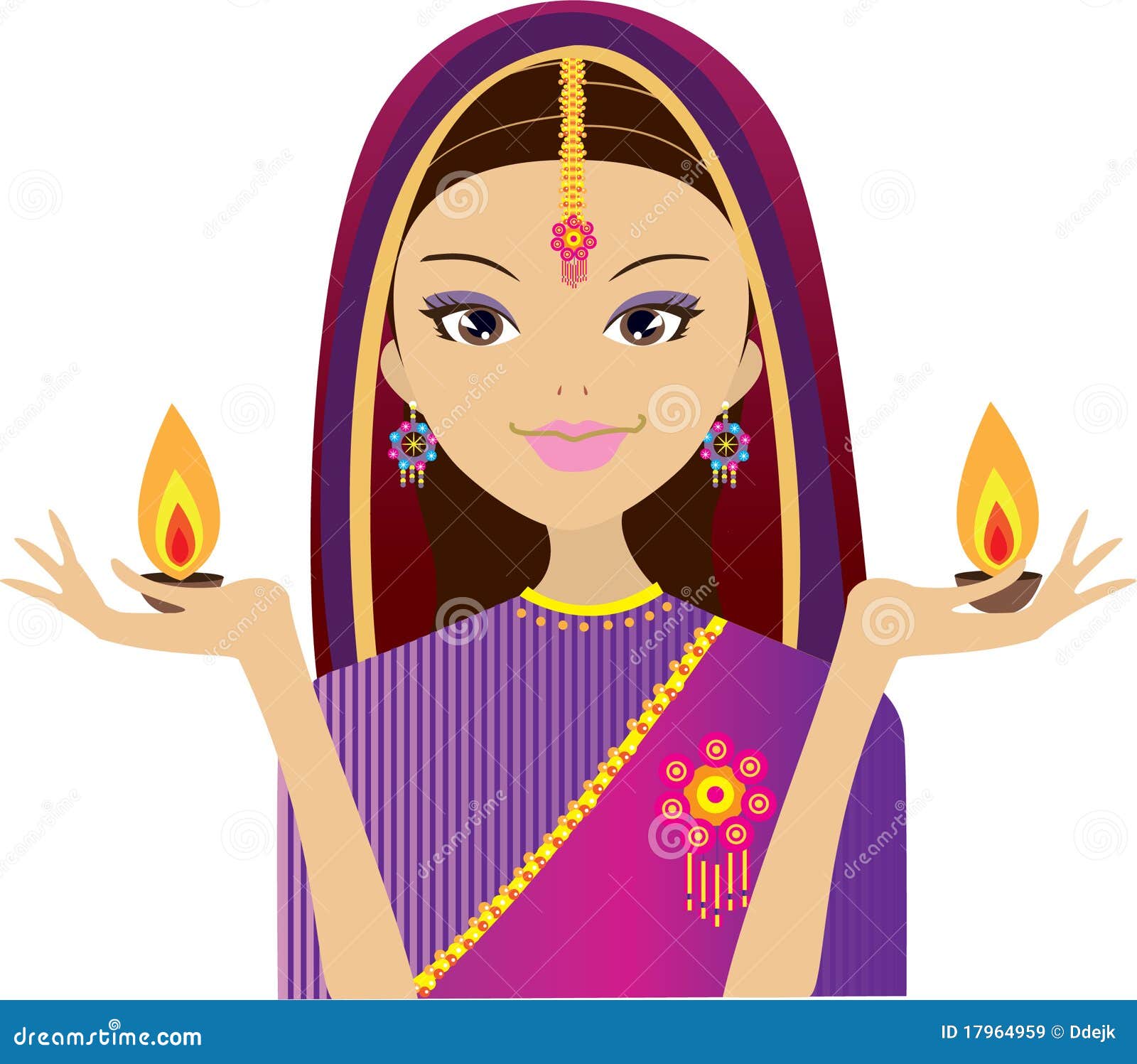 Indian girl stock vector. Illustration of asian, smile - 17964959
