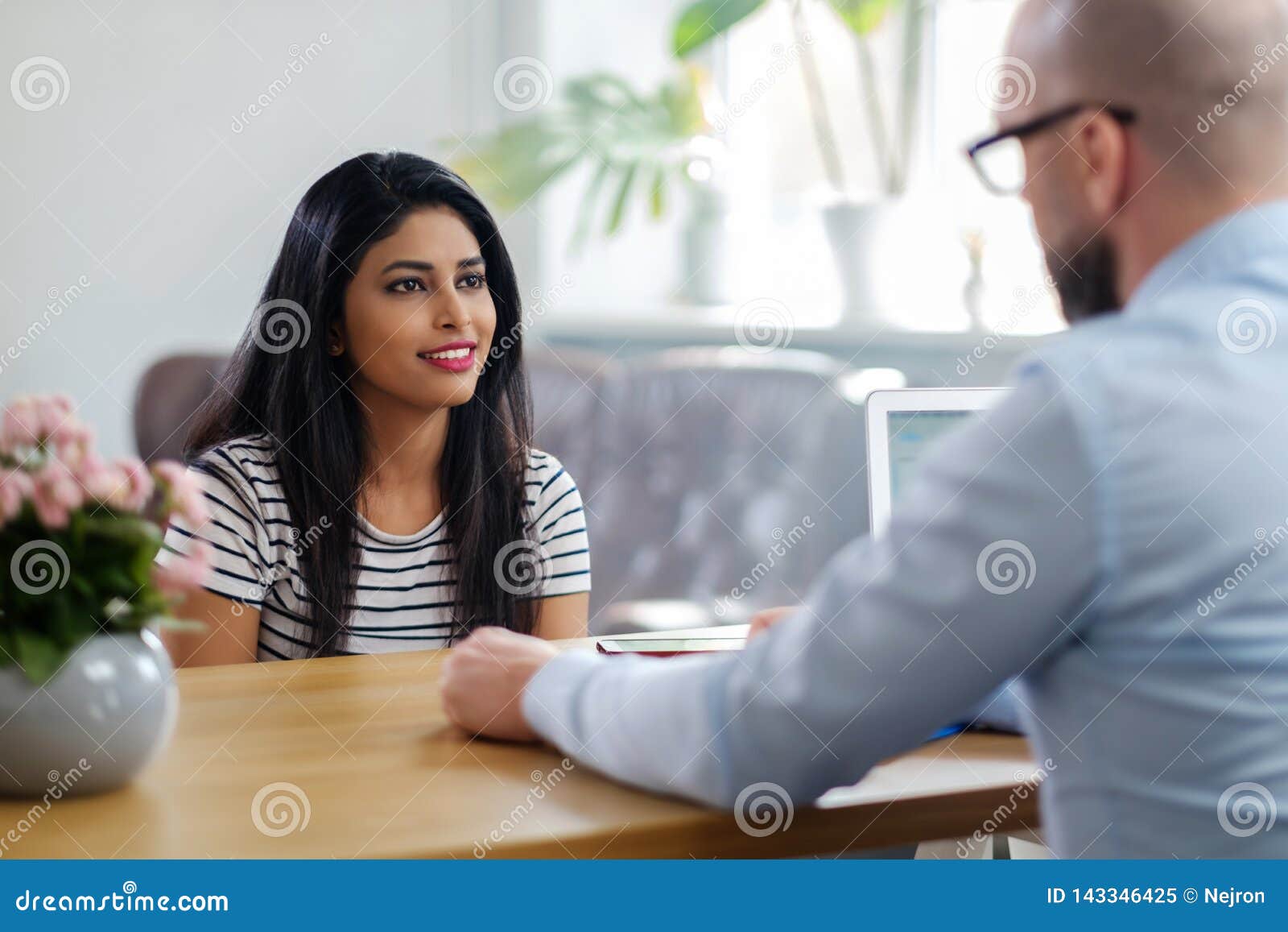 Indian Girl Attending Job Interview Stock Image - Image of employee ...
