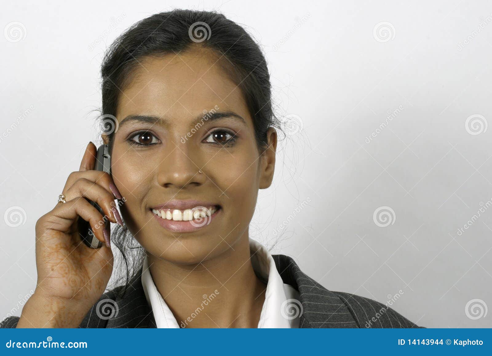Indian Girl Calling on Mobile Phone Stock Photo - Image of space ...