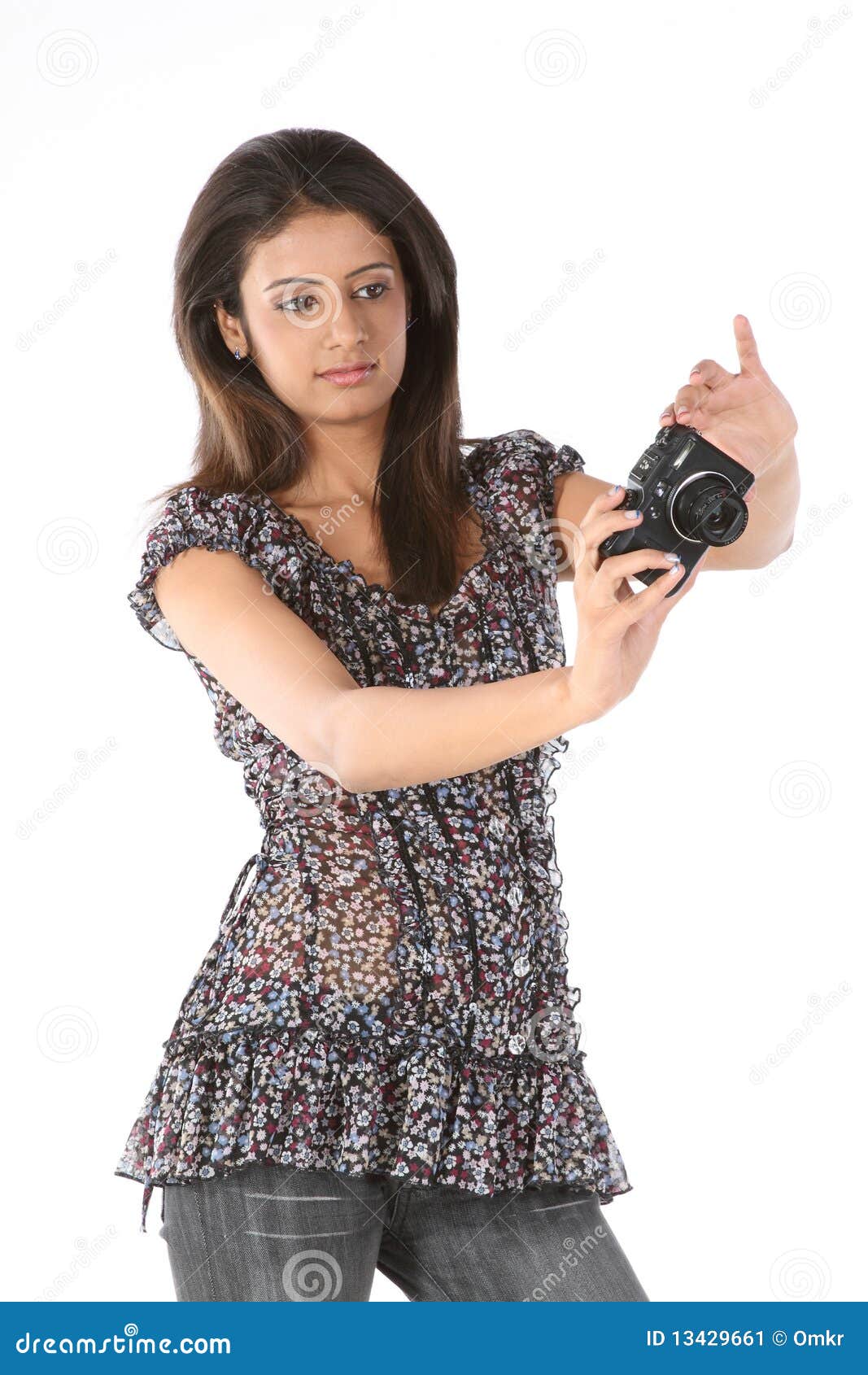 Indian Girl with the Camera Stock Image - Image of happiness, person ...