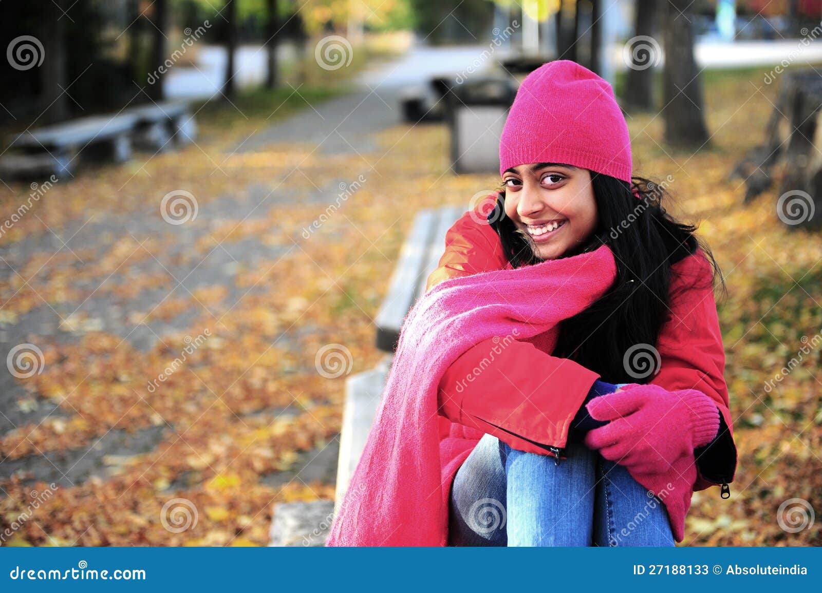 Indian Girl in Fall Season stock image. Image of female - 27188133