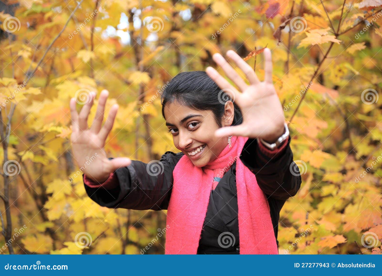 Indian Girl in Fall Season stock image. Image of leisure - 27277943