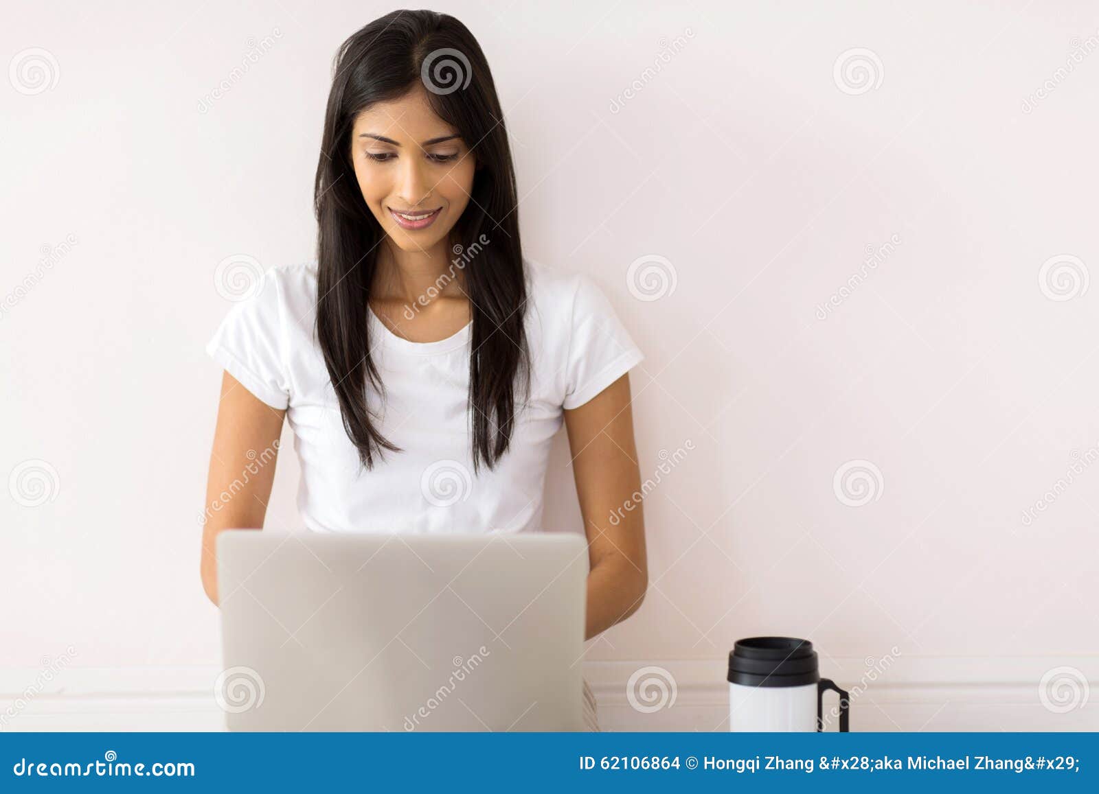 Indian Girl Laptop Computer Stock Photo - Image of domestic, ethnicity ...