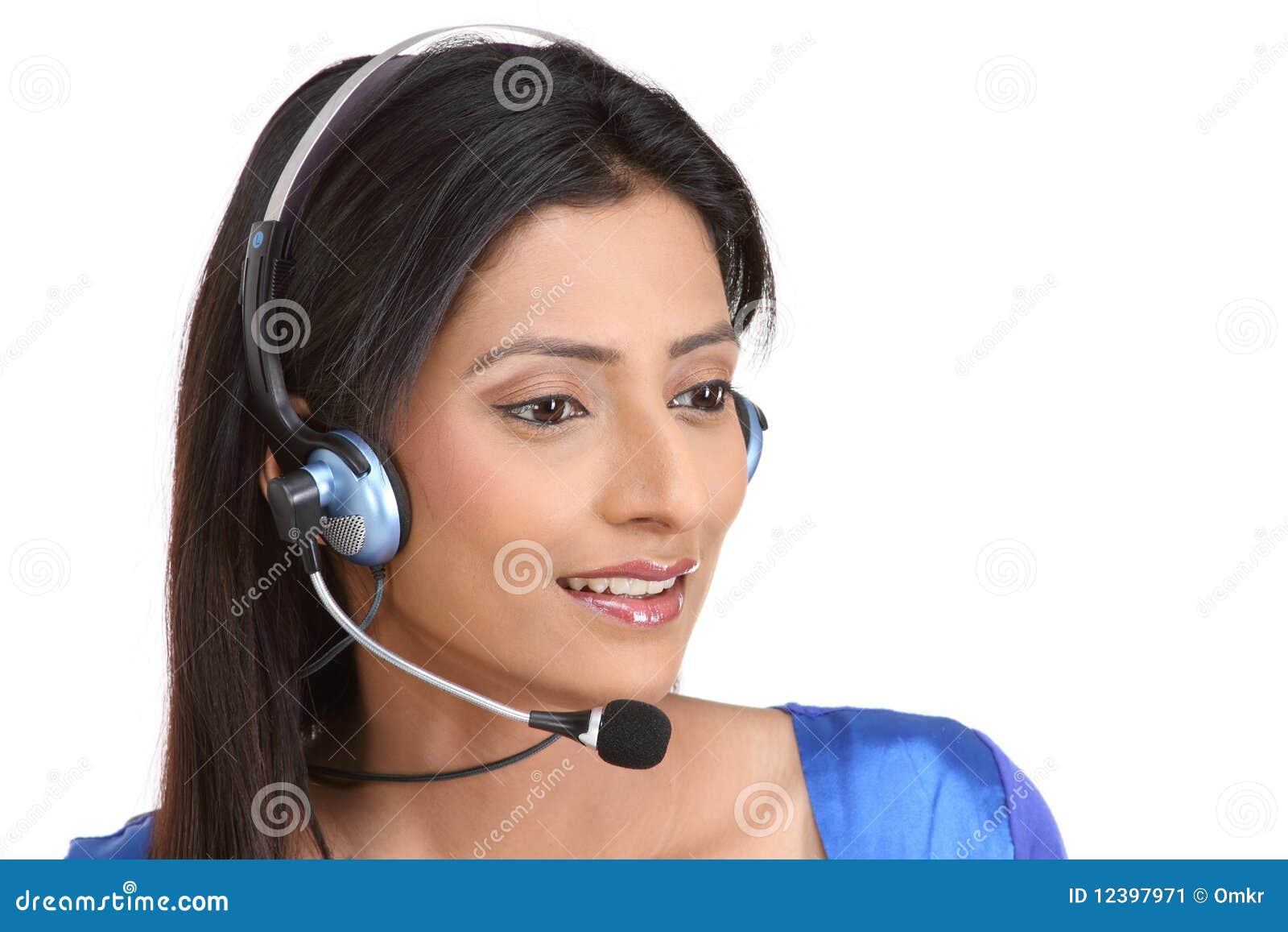 Indian Girl with Microphone Stock Image - Image of help, indian: 12397971