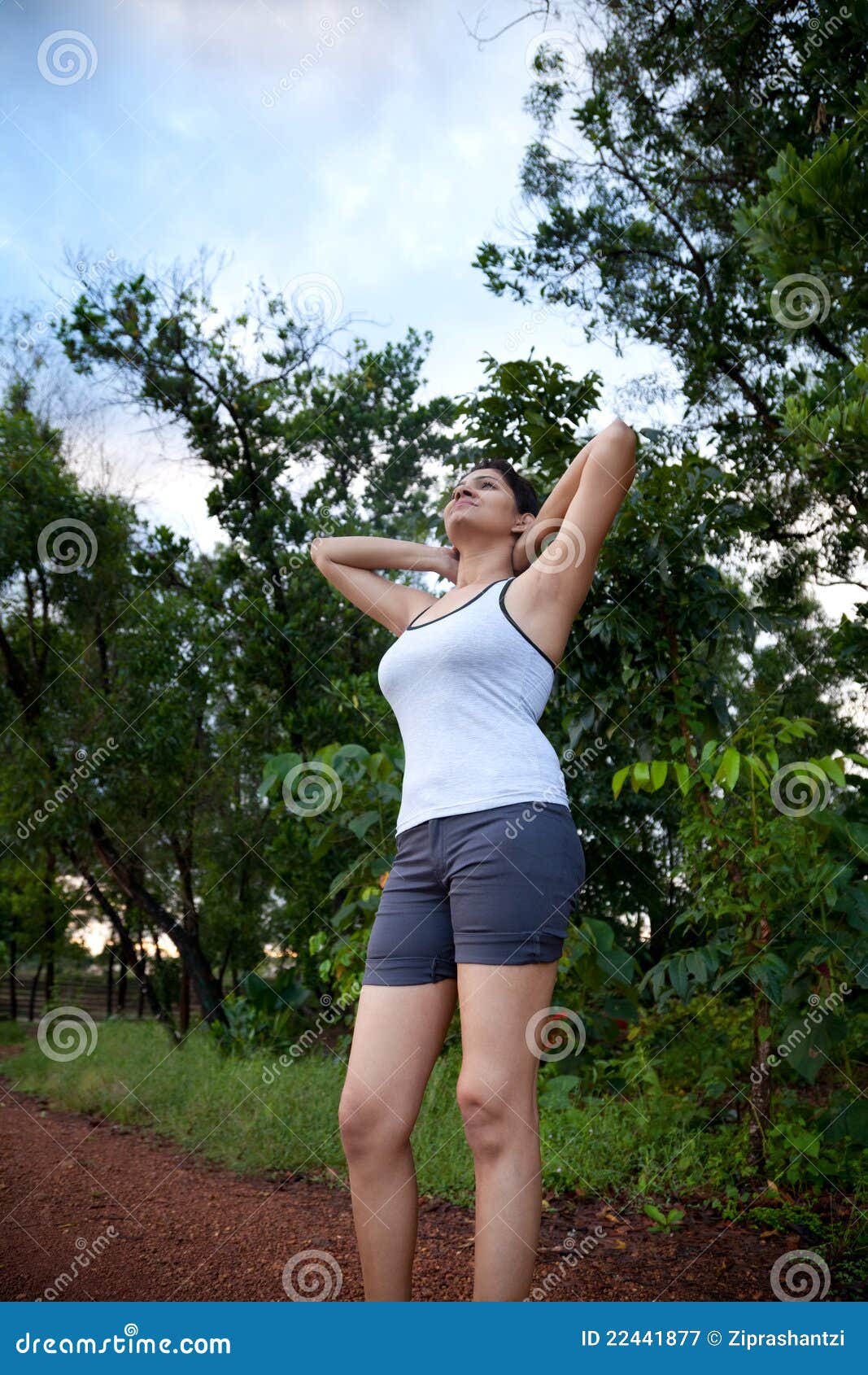 Indian Girl on Morning Exercise Stock Image - Image of healthy, look ...