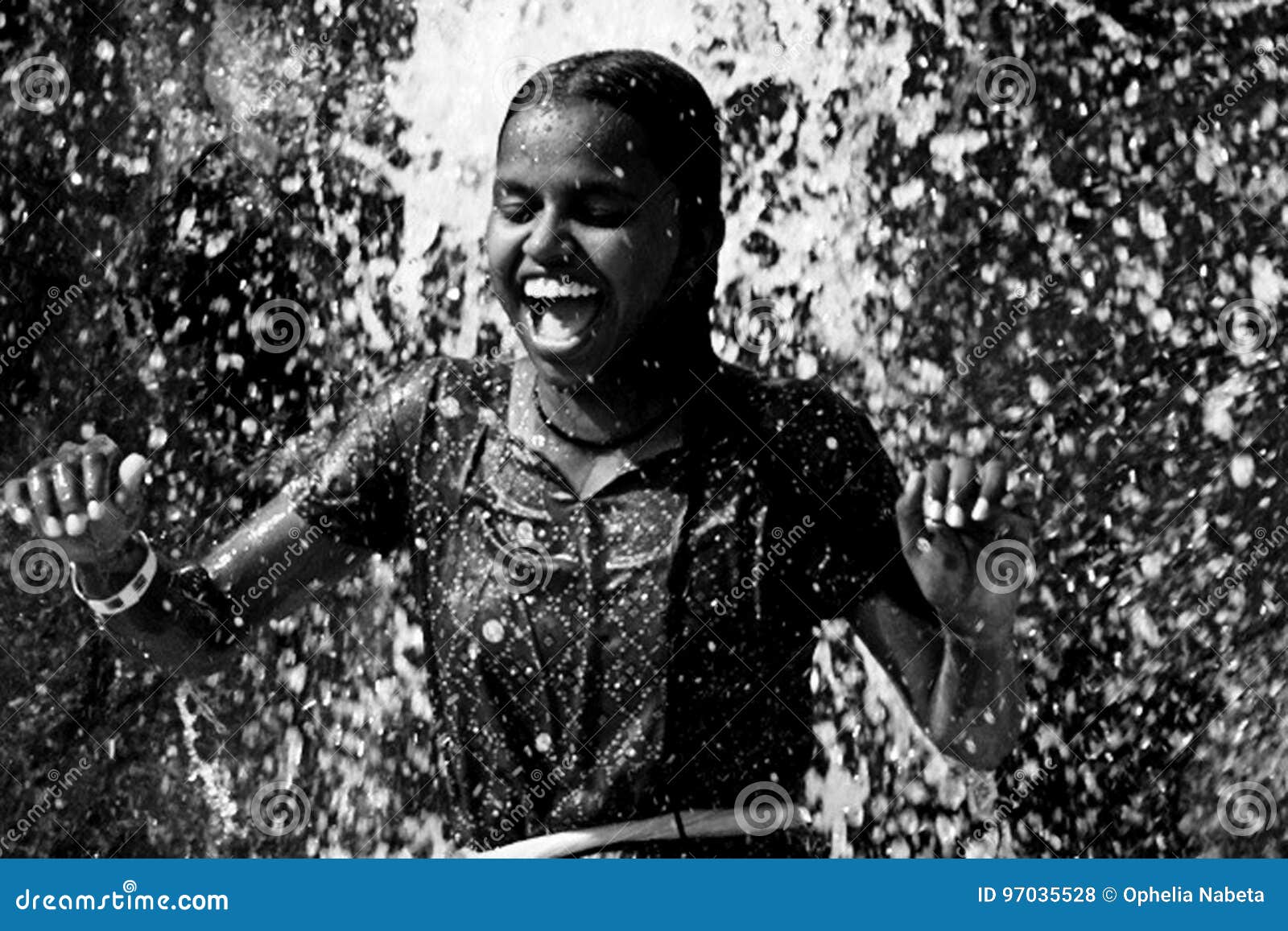 Indian girl editorial stock photo. Image of waterfall - 97035528