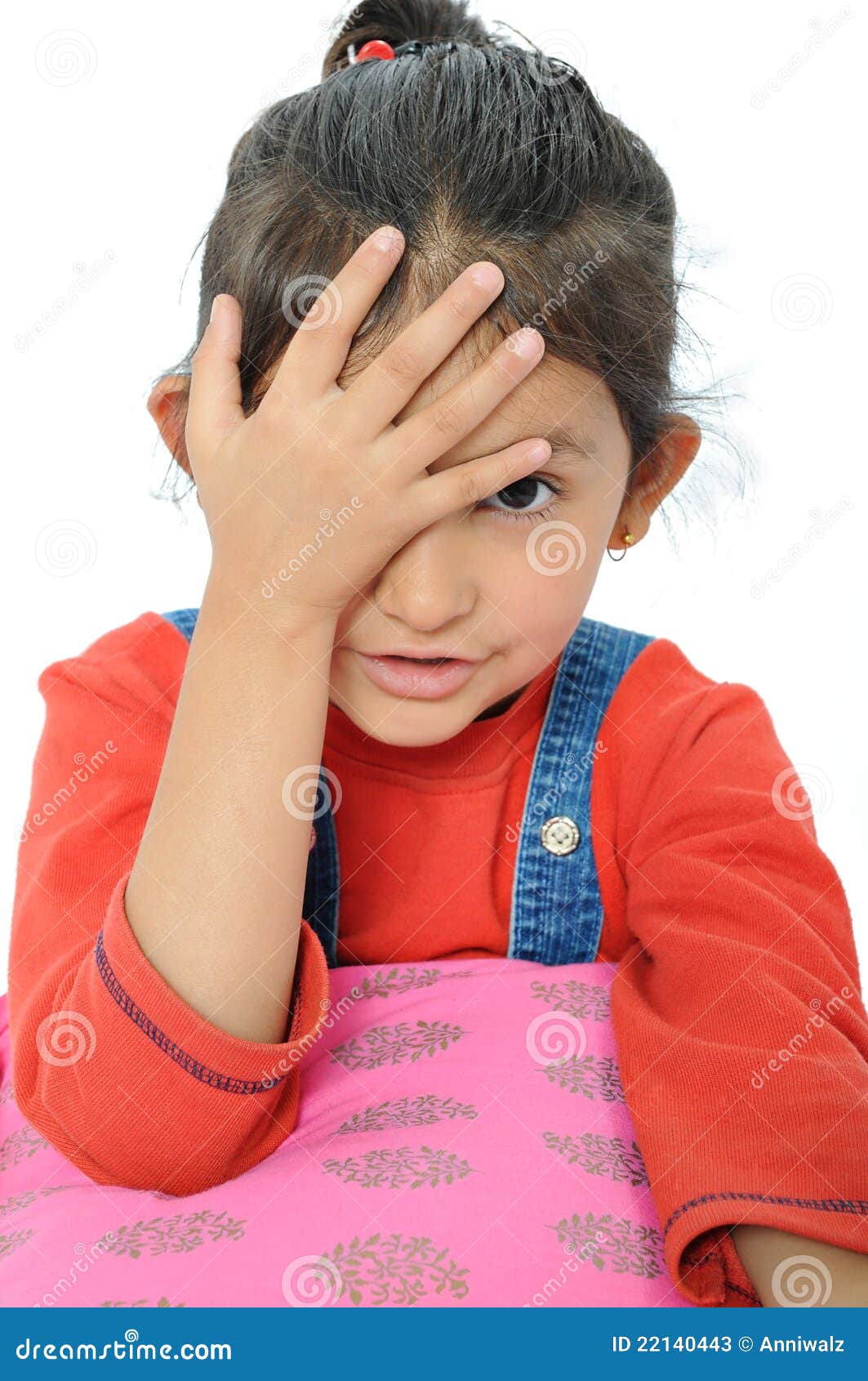 Indian Girl Tapping Her Forehead in Surprise. Stock Image - Image of ...