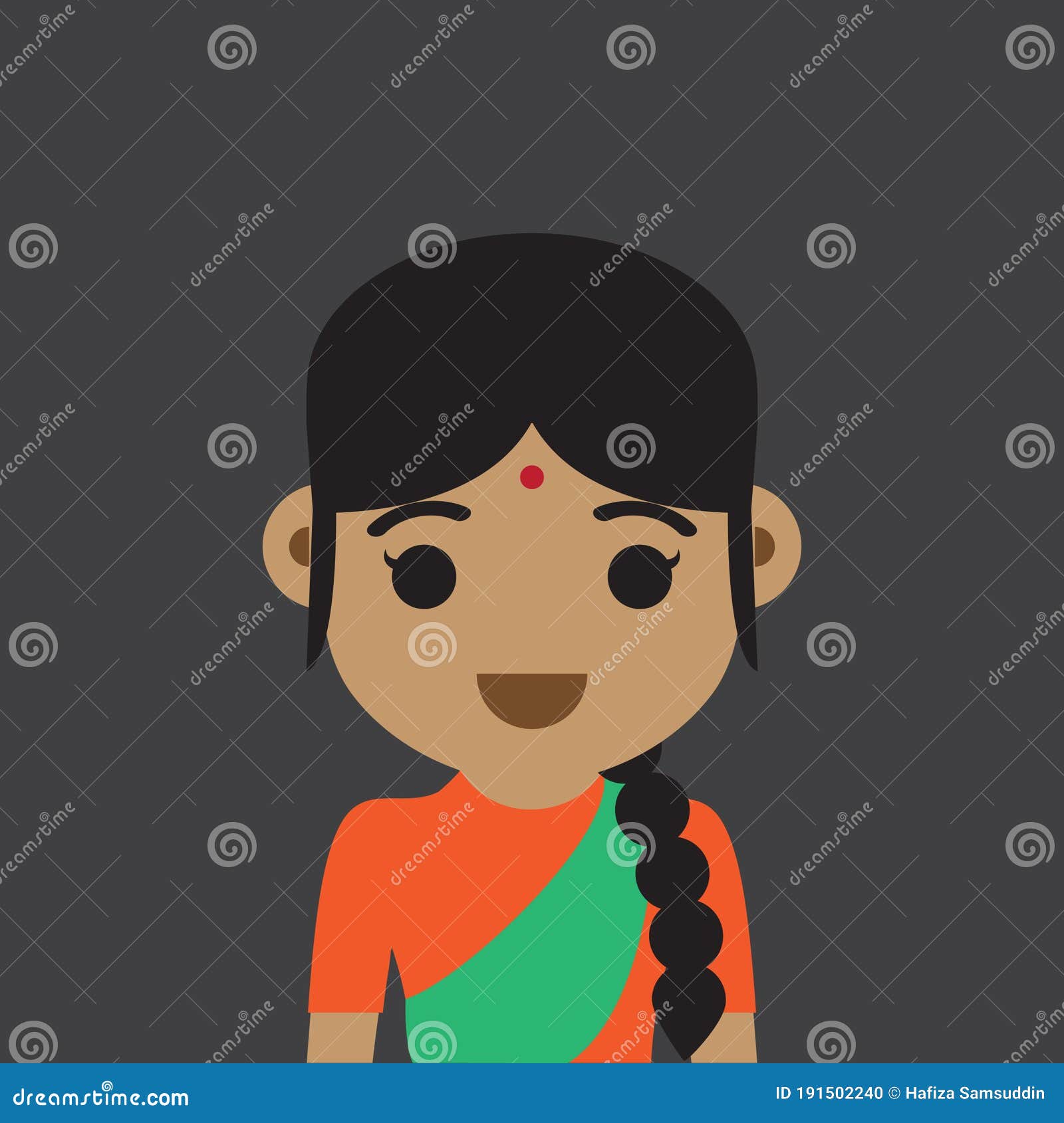 Indian Girl. Vector Illustration Decorative Design Stock Vector ...