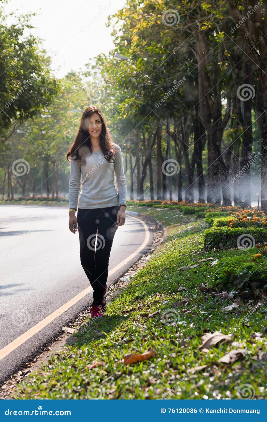 Indian Girl Walking in the Park. Stock Photo - Image of pakistan ...
