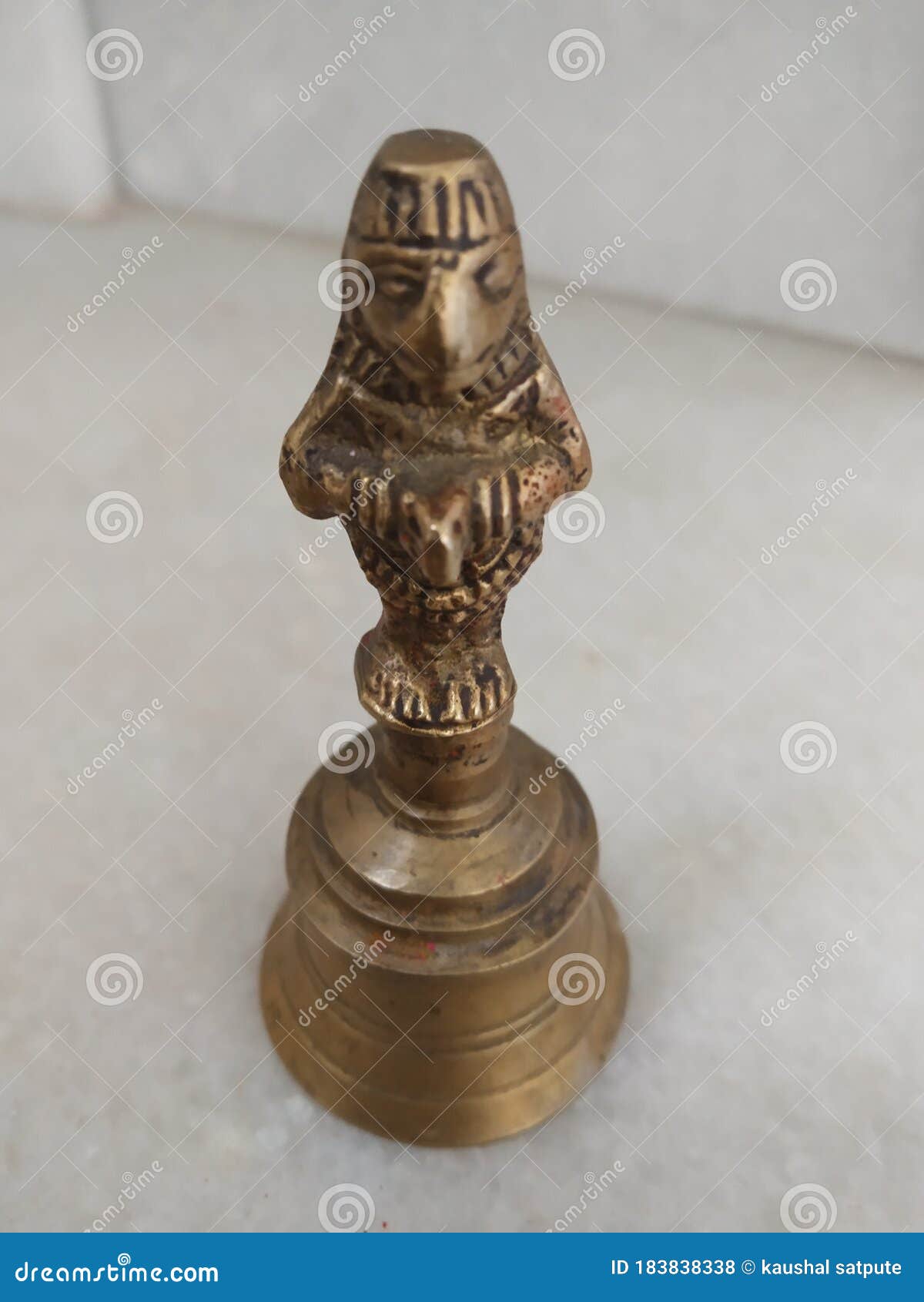 Indian God Design Bell stock photo. Image of bronze - 183838338