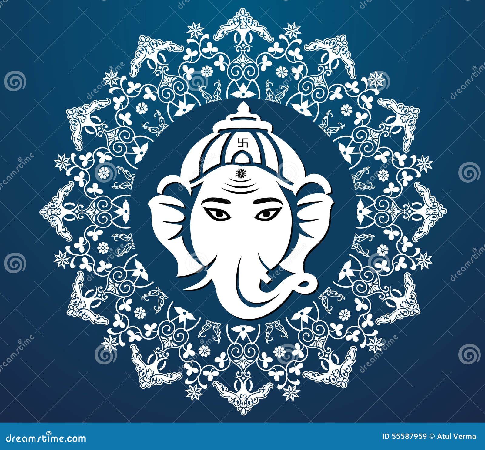 Indian God Ganesha, Ganesh Idol Flat Design Stock Vector - Illustration ...