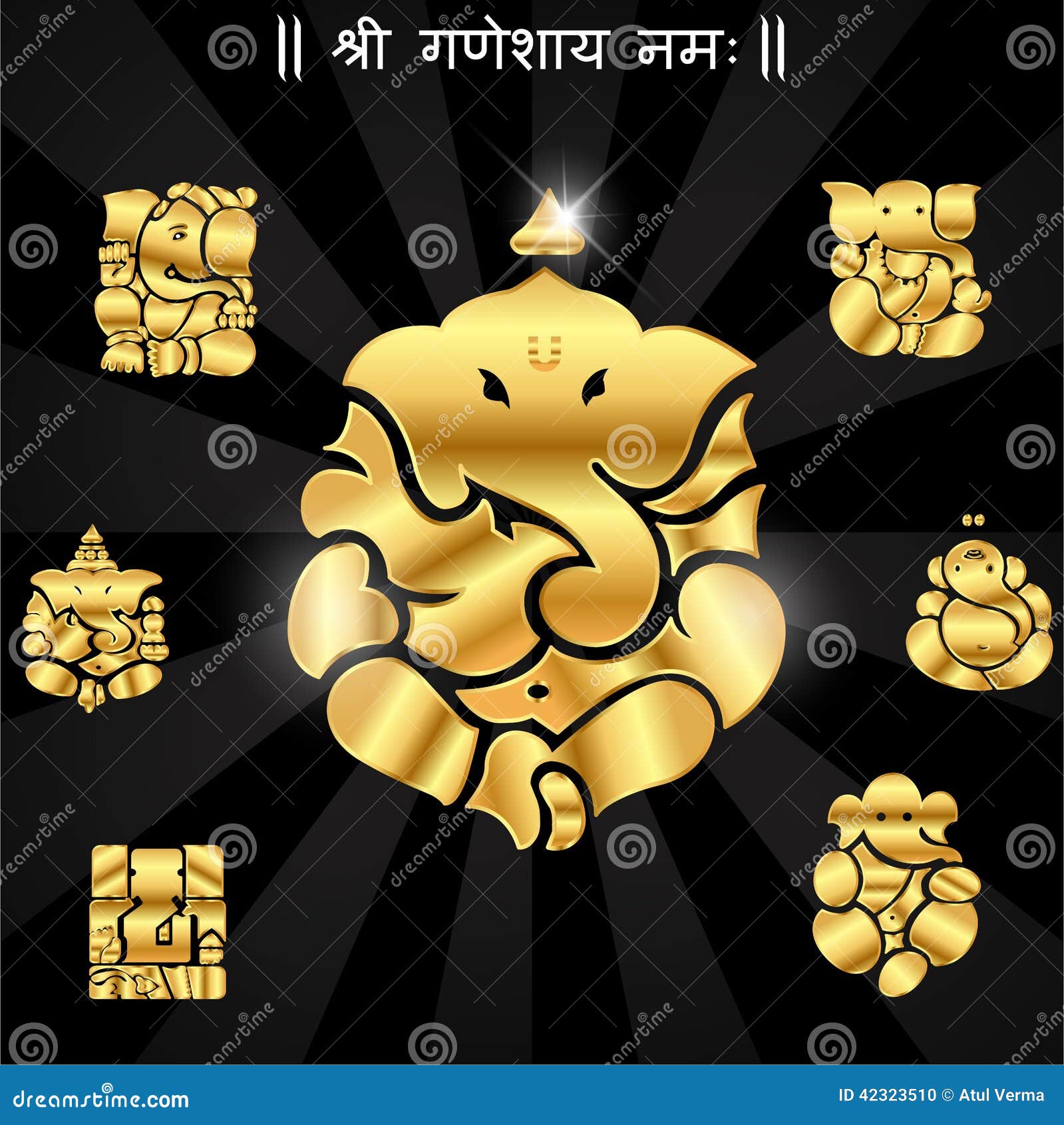 Indian God Ganesha, Ganesh Idol Stock Vector - Illustration of eps10 ...