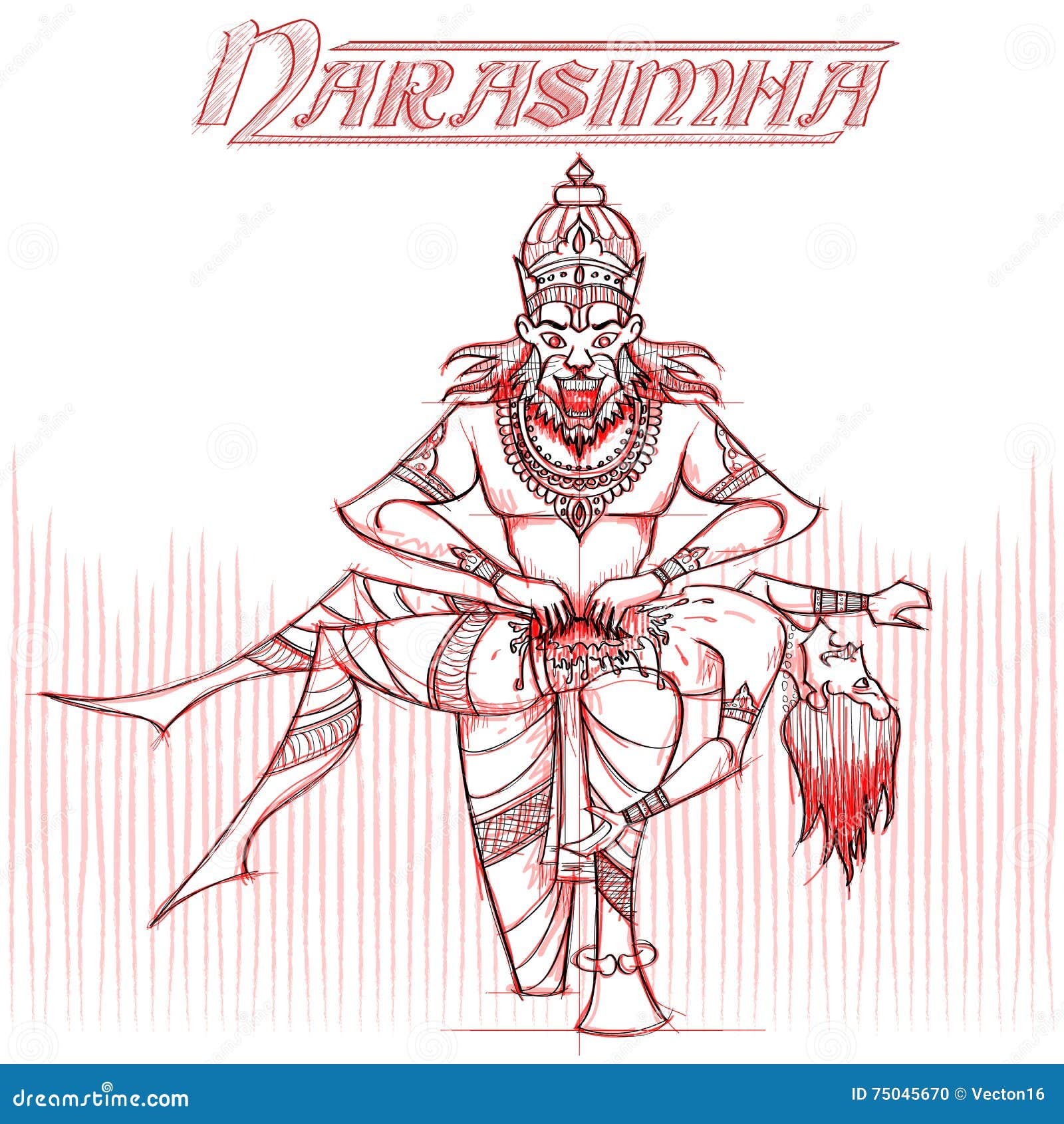 Lord Narasimha The Fourth Avatar Of The Hindu God Vishnu For Narasingha ...