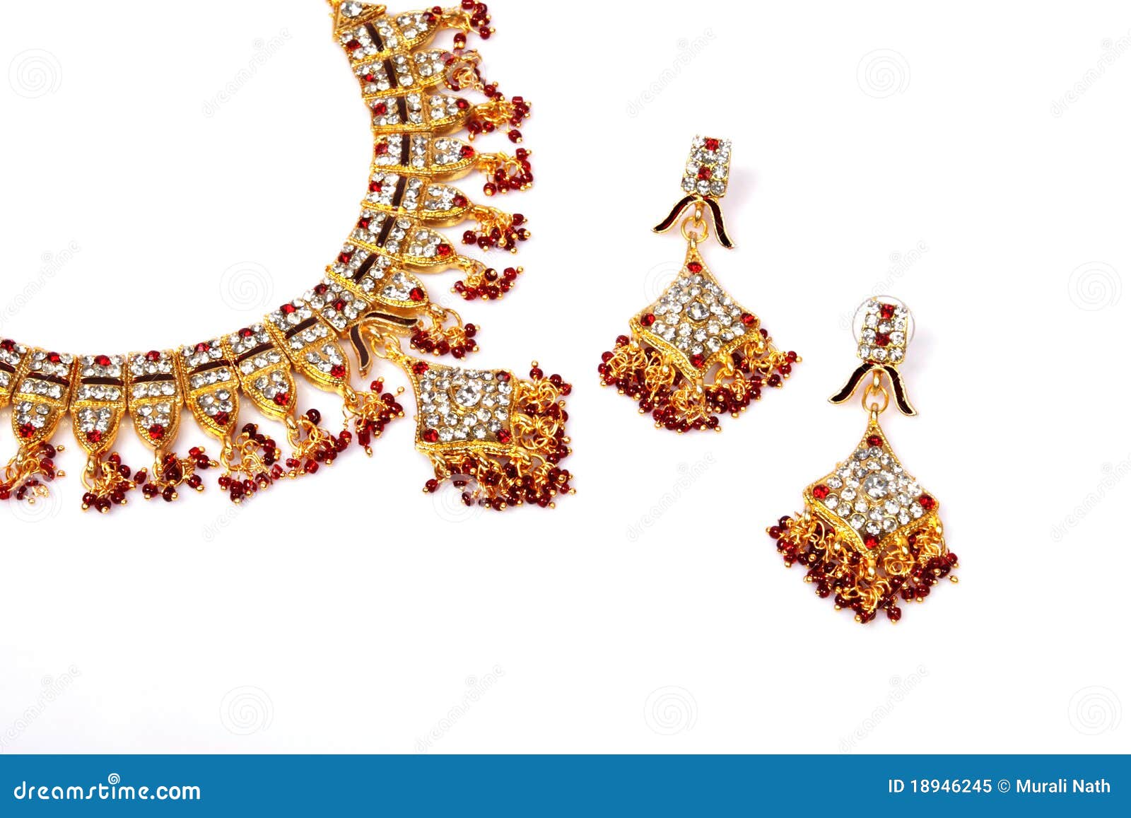 Indian Gold Necklace stock image. Image of metal, craft - 18946245