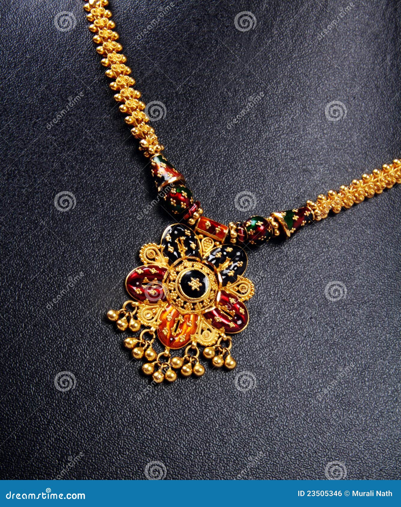 Indian Gold Necklace stock photo. Image of decoration - 23505346