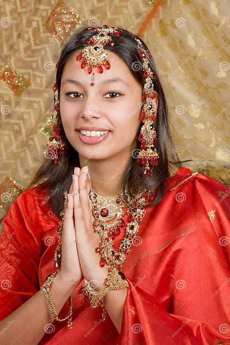Indian greetings stock photo. Image of bride, asian, indian - 4354668