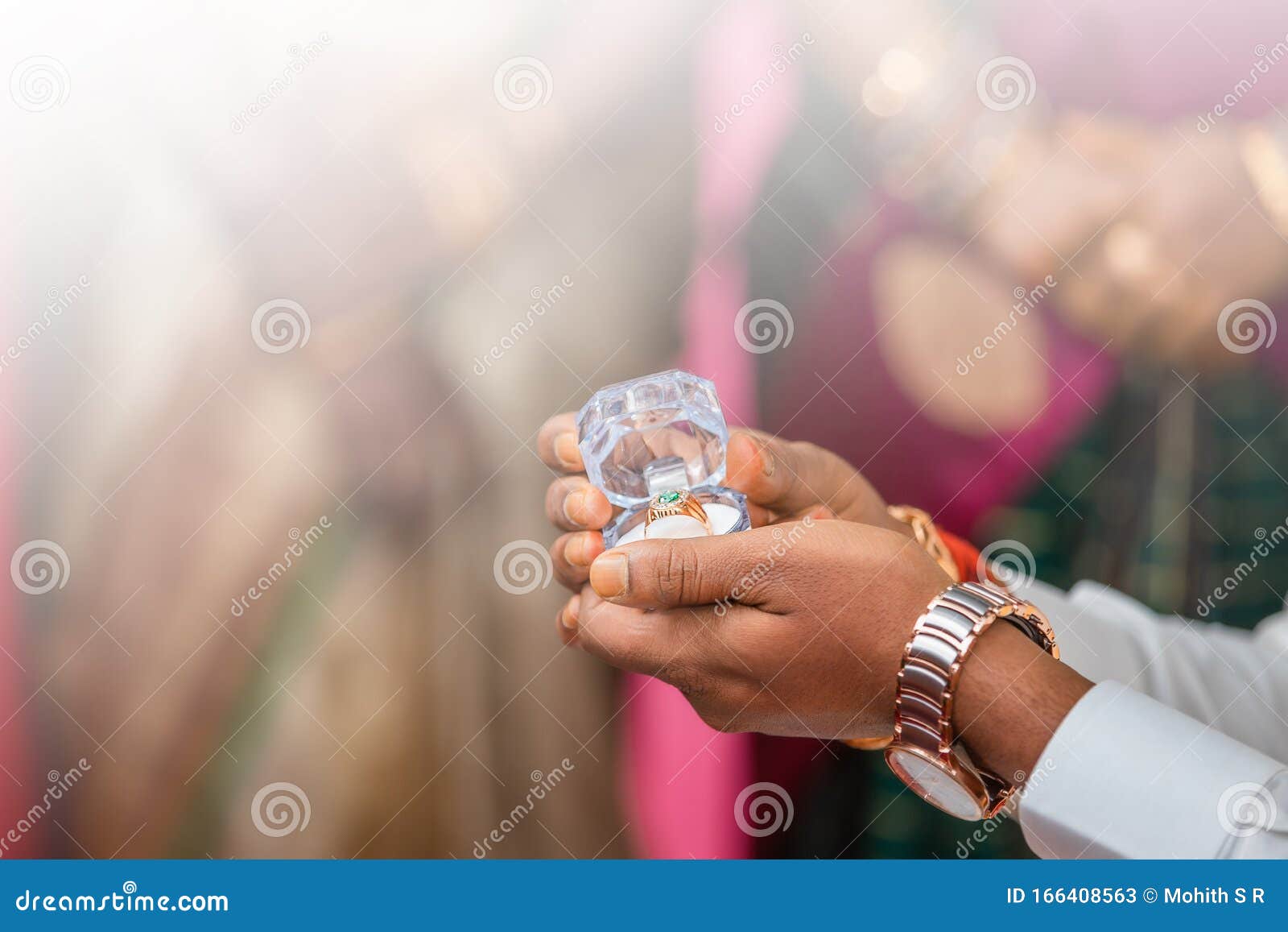 Indian Groom Offering Wedding Ring. Marriage Proposal Stock Image ...