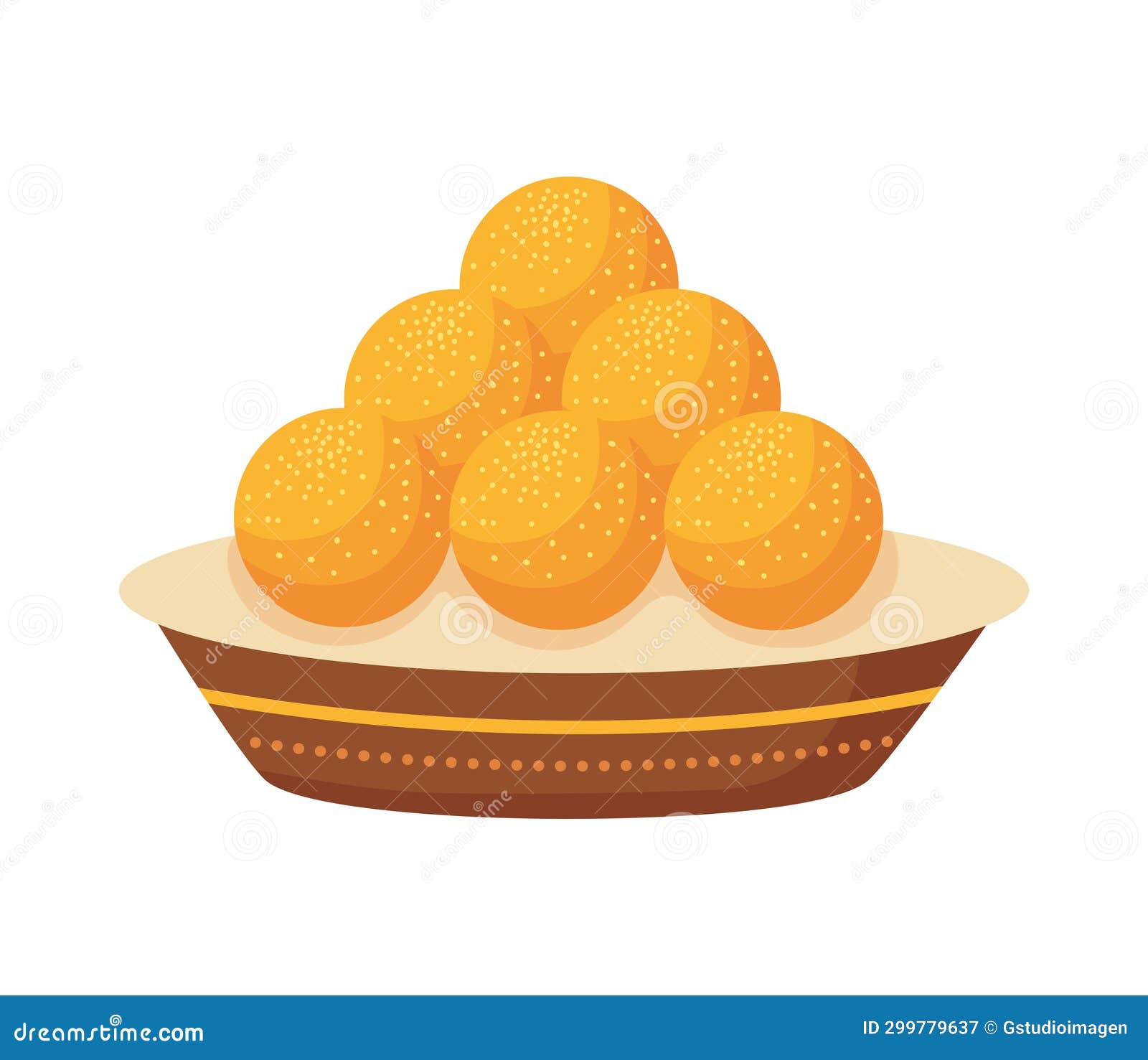 Gulab Jamun. Indian Traditional Food. Vector Color Realistic ...