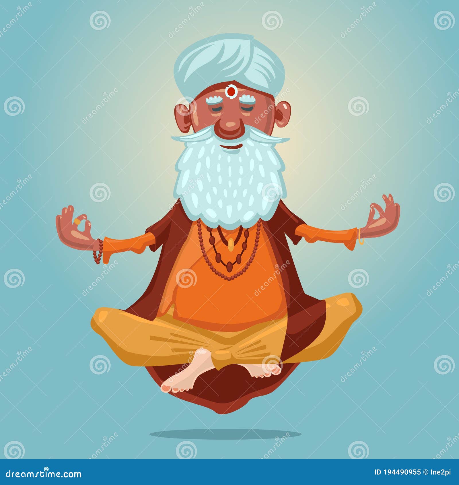 Cartoon Person Meditating