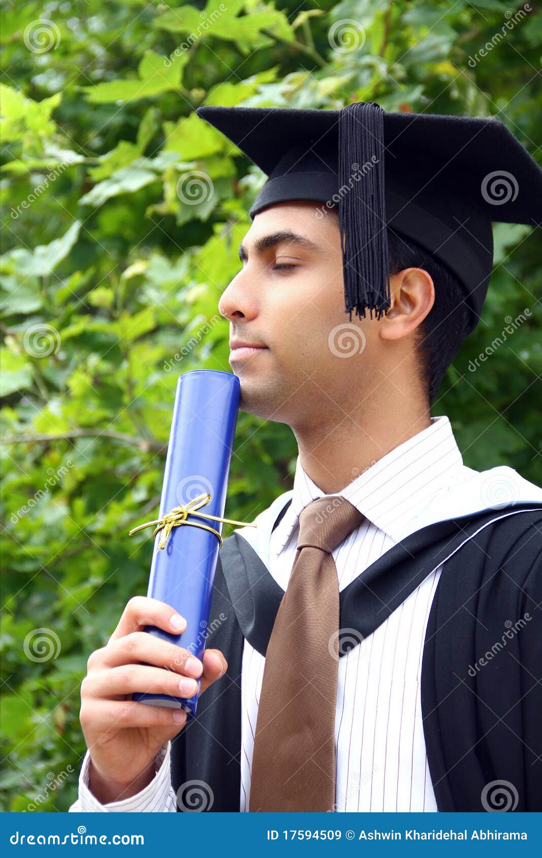 Indian Guy in a Graduation Gown. Stock Image - Image of happy ...