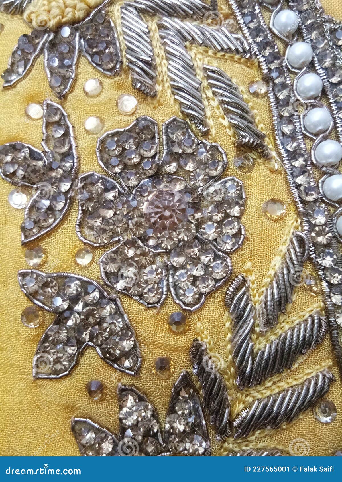 Indian Hand Embroidery Dabka Work Stock Image - Image of hand, indian ...