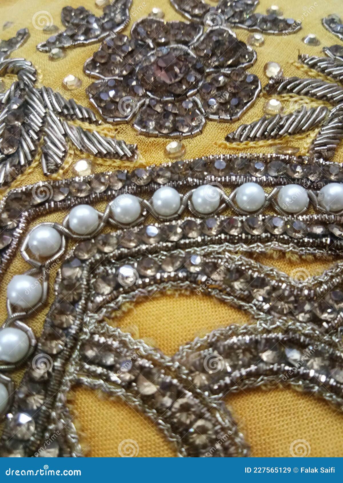 Indian Hand Embroidery Dabka Work Stock Image - Image of aari, dabka ...