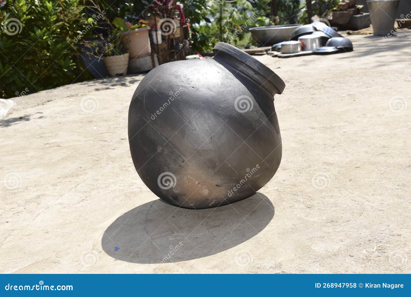 Indian Handmade Ou or Earthen Pot or a Clay Pot, a Earthen Pot with ...