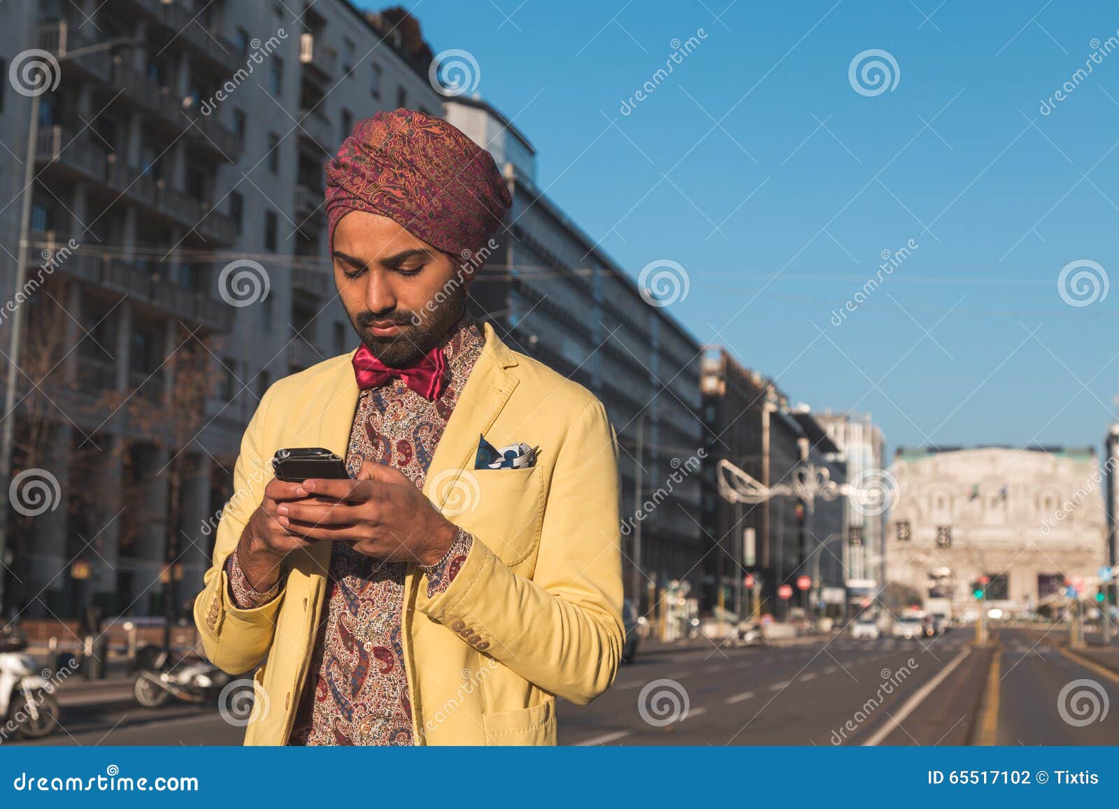Indian Handsome Man Texting in an Urban Context Stock Photo - Image of ...