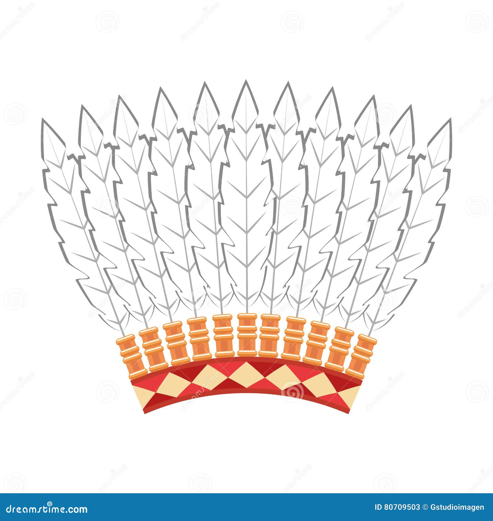 Indian hat feathers icon stock vector. Illustration of sign - 80709503