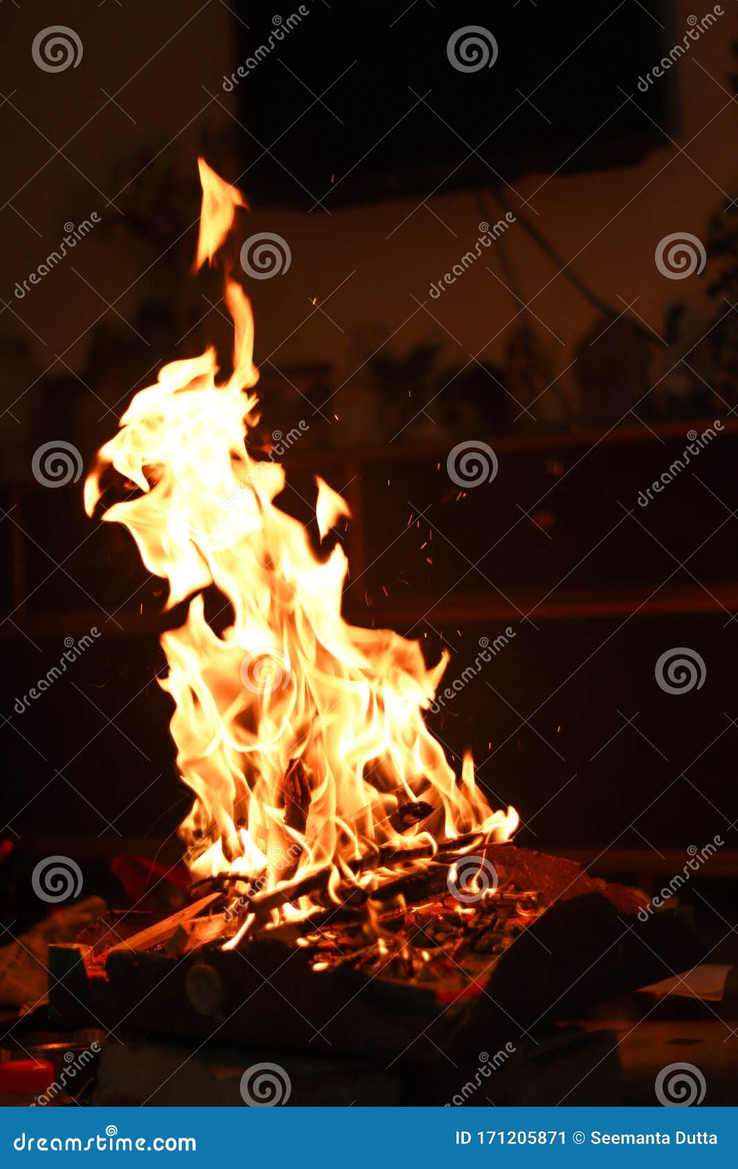 Indian Hawan and Pooja Fire Stock Images. Stock Image - Image of ...
