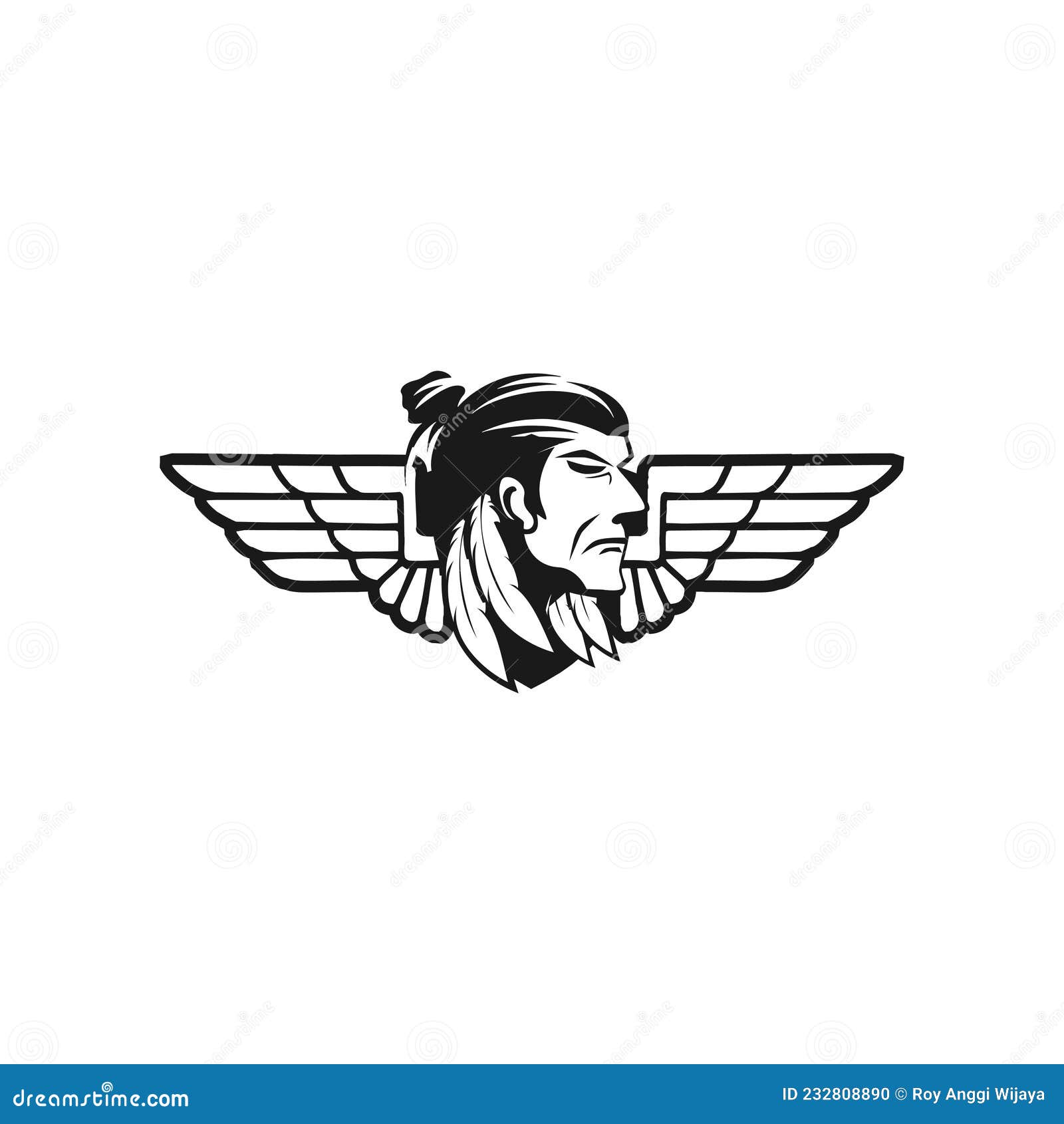 Indian Head Logo Design Template Idea Stock Vector - Illustration of ...