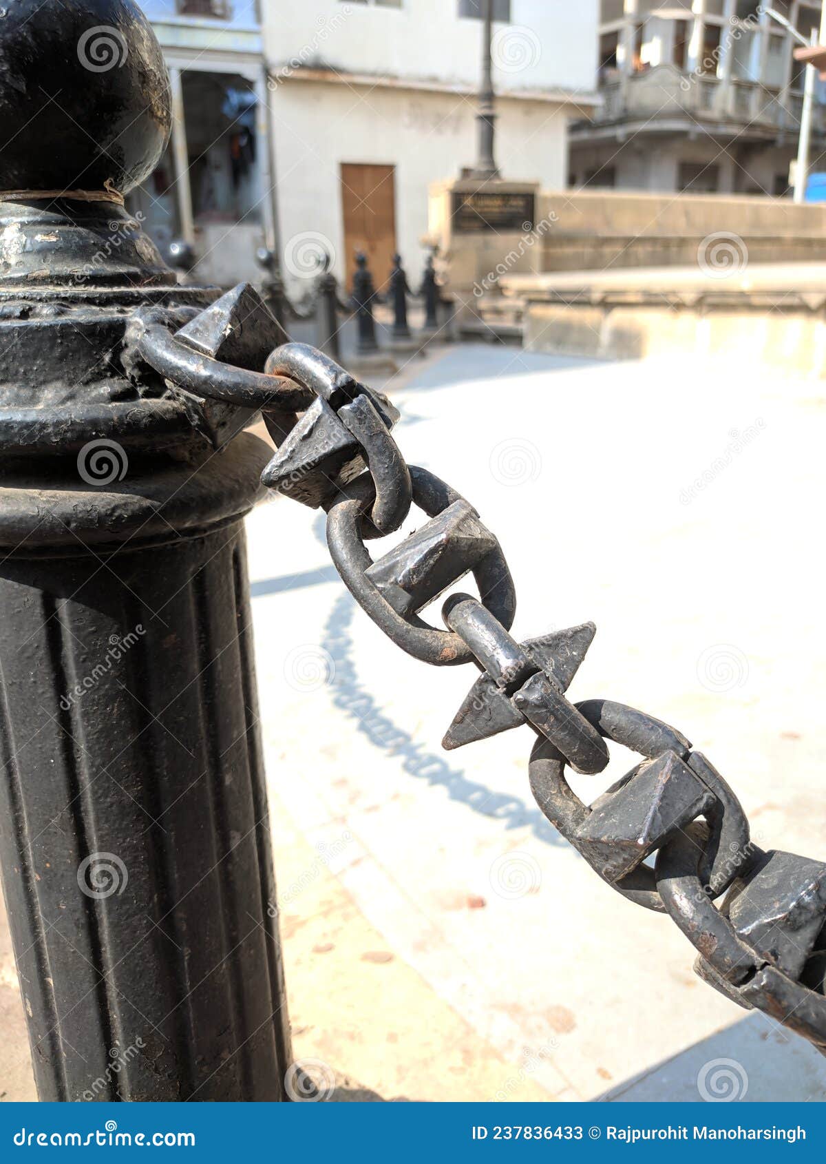 Indian Heritage Black Iron Chain Black Stock Image - Image of security ...
