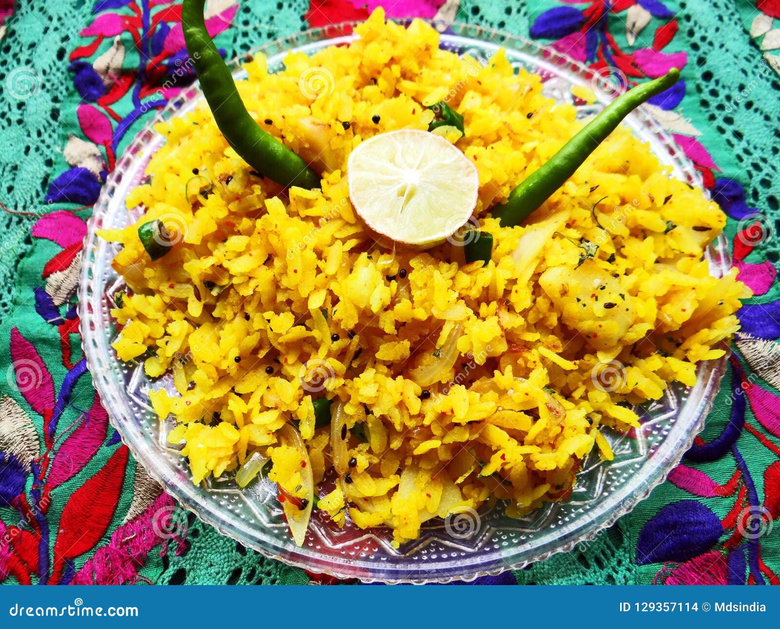 Chivra or poha stock photo. Image of buds, masala, nuts - 129357114