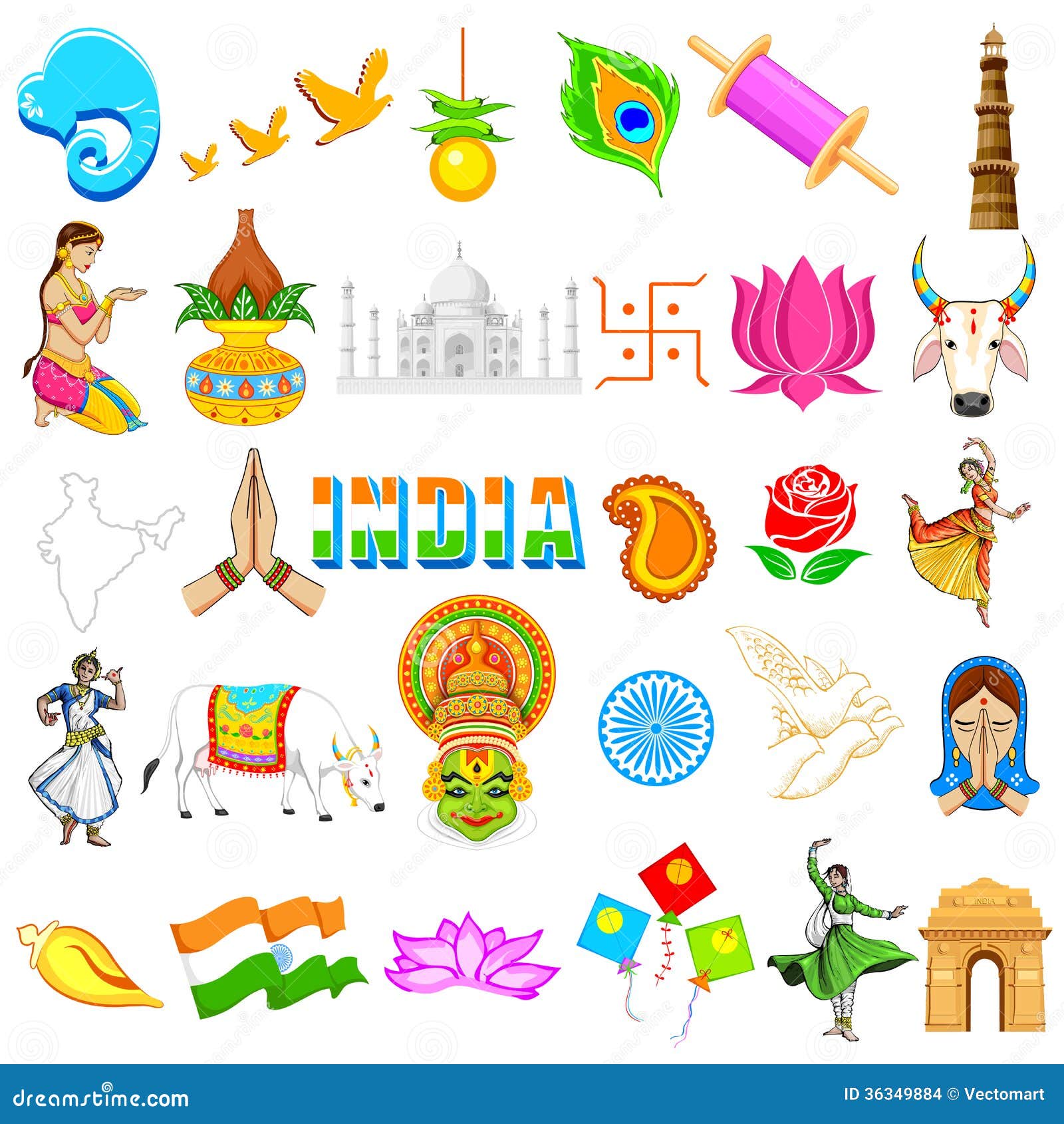 Indian Icon stock vector. Illustration of diwali, holy - 36349884