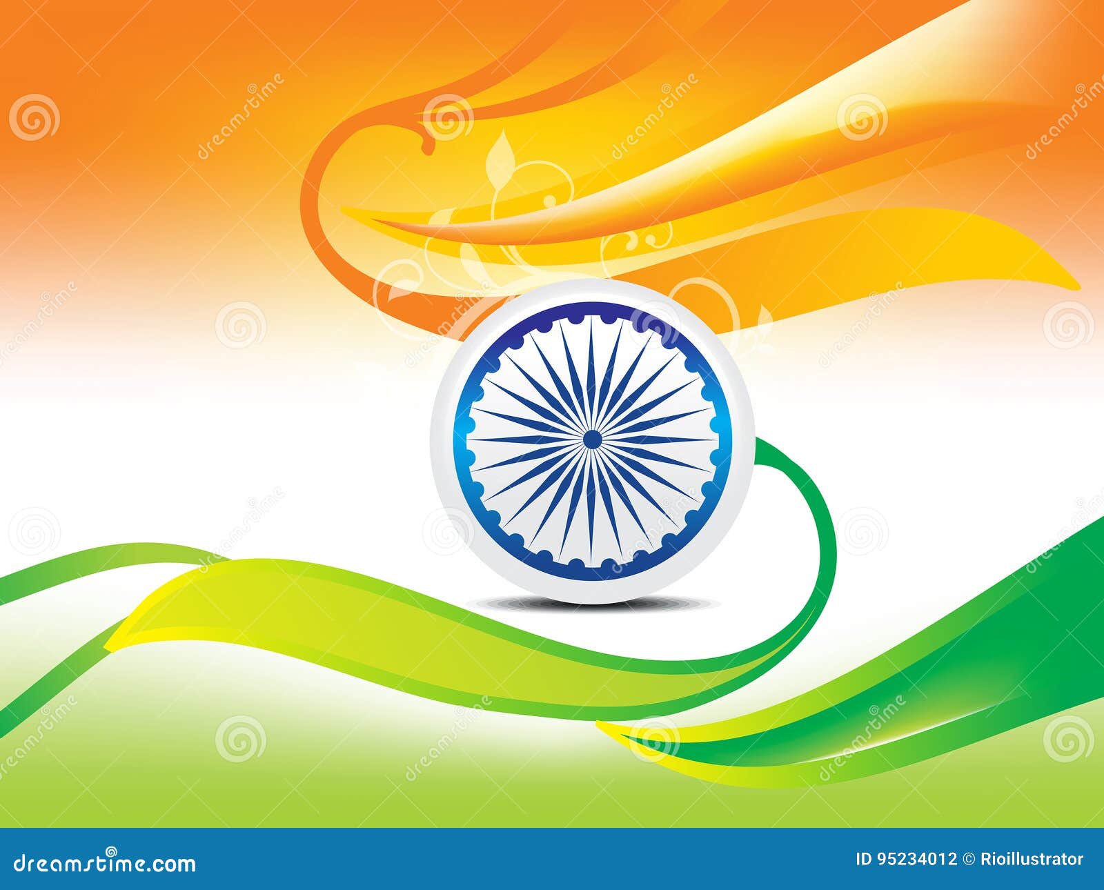 Indian Independence Day Wave Background Stock Vector - Illustration of ...