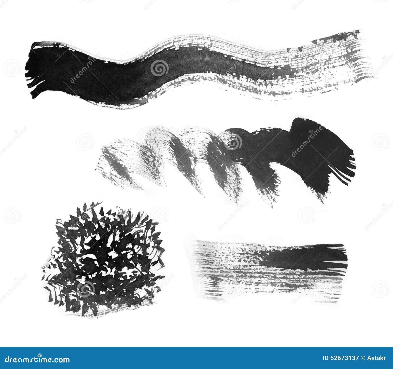Indian ink texture set. stock illustration. Illustration of background ...