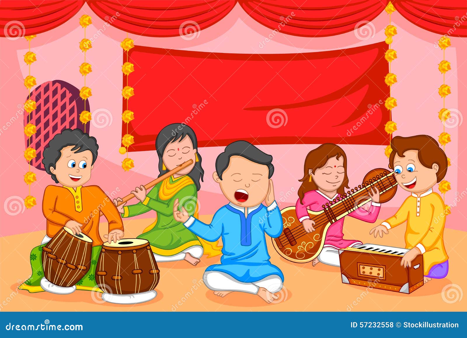 Indian Kid Hoisting Flag of India Stock Vector - Illustration of ...