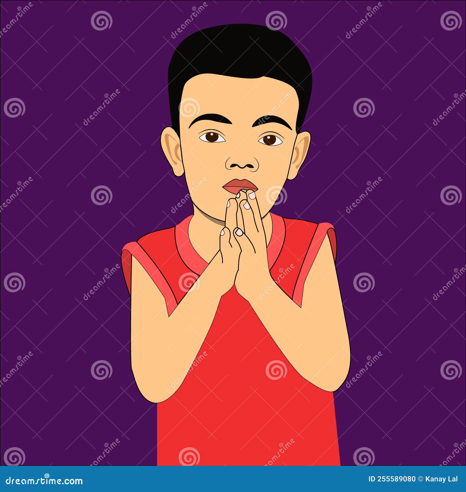 Namaste Hand Gesture On Rainbow Background. Anjali Mudra Vector ...