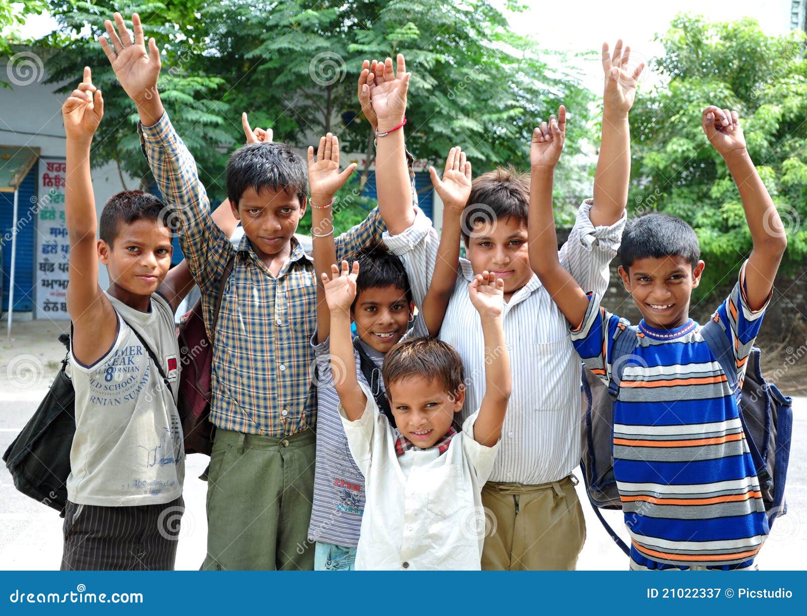 Indian kids editorial photography. Image of bags, outdoor - 21022337