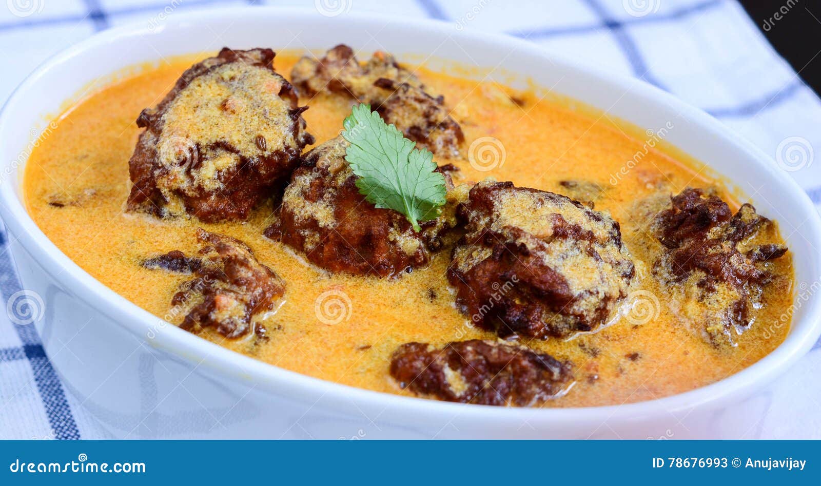 Indian Kofta Curry stock image. Image of meat, meal, green - 78676993