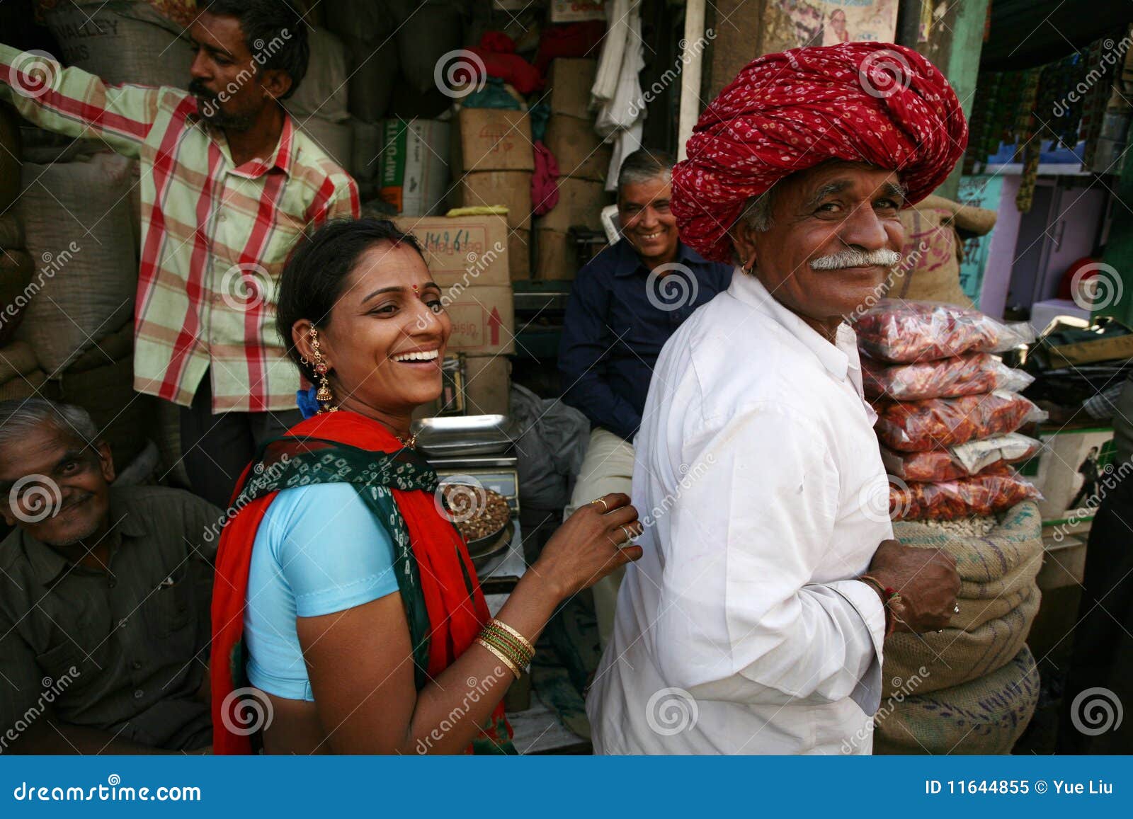 Indian Lady and Man with Smiling Faces in Market Editorial Image ...