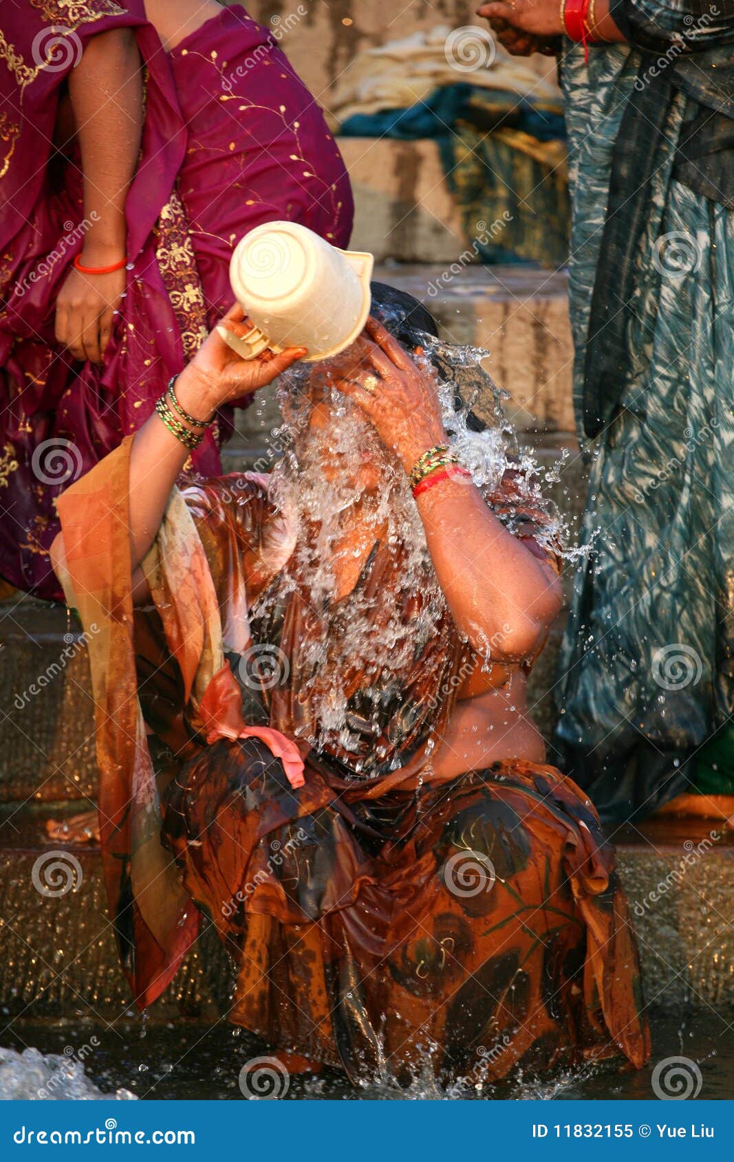 An Indian Lady Washing in the Ganges River Editorial Image - Image of ...