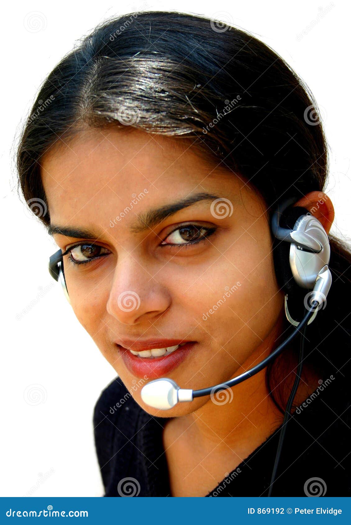 Indian Lady Wearing Headset Stock Photo - Image of lady, jobs: 869192