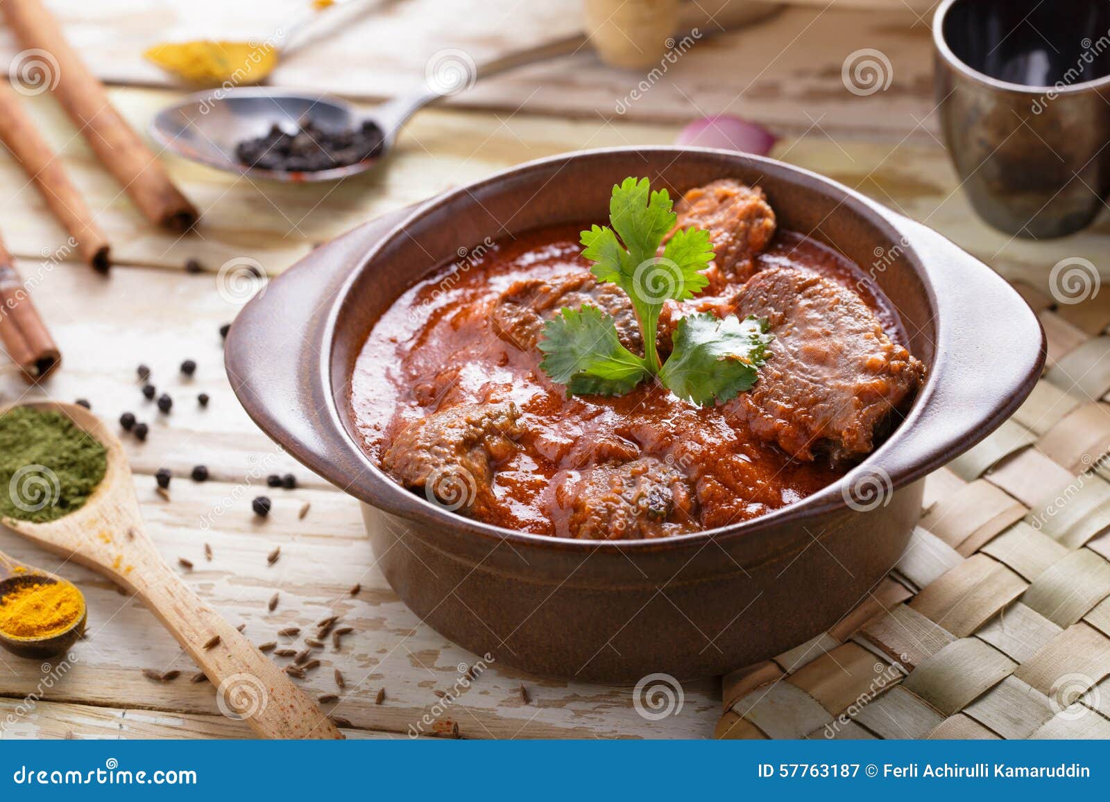 Indian lamb rogan josh stock image. Image of full, dishware - 57763187